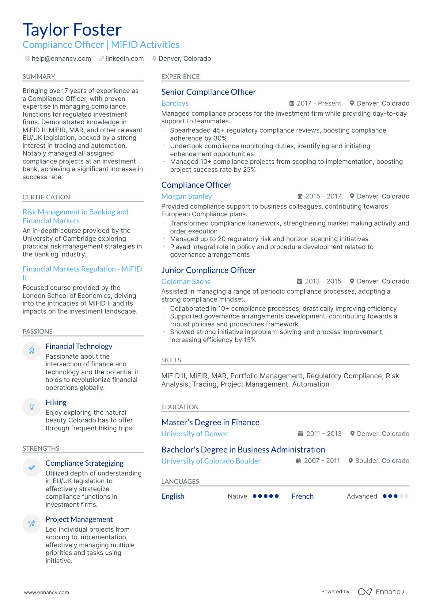 10 Compliance Officer Resume Examples & Guide for 2025
