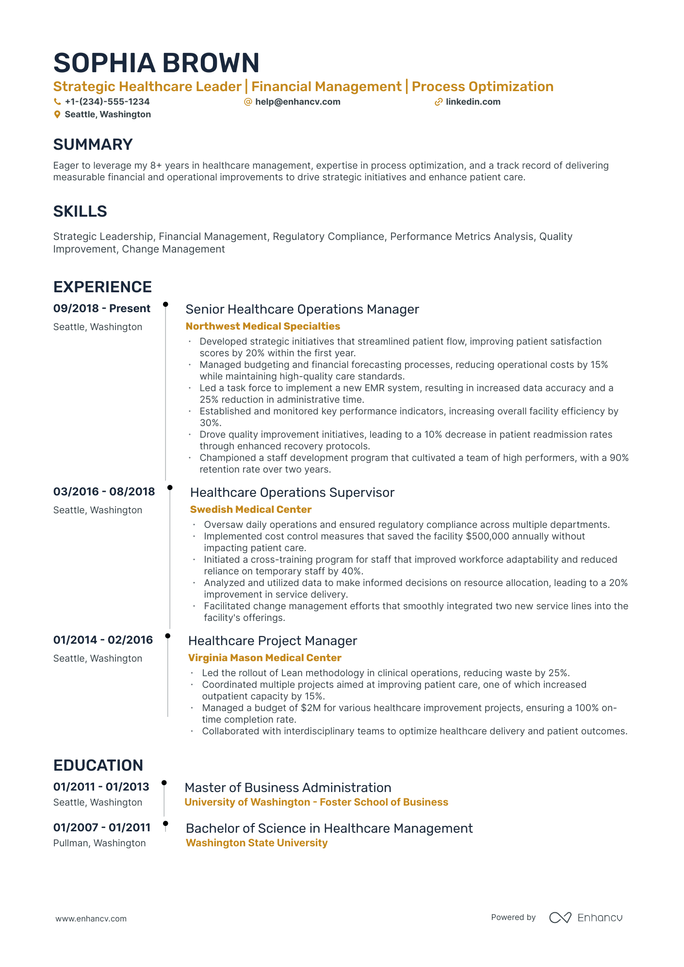 10 Healthcare Operations Manager Resume Examples & Guide for 2026