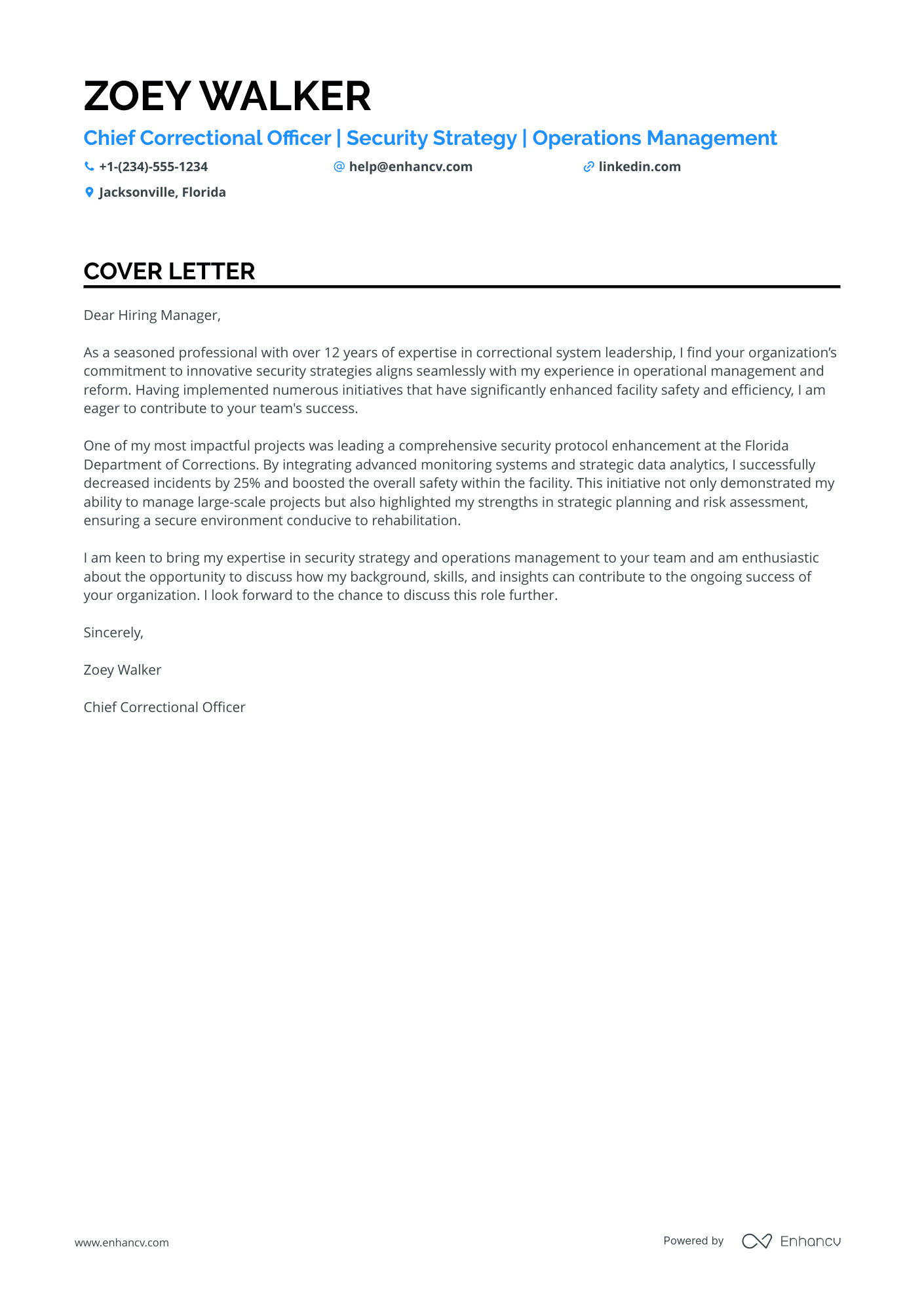 5 Professional Correctional Officer Cover Letter Examples and Template ...