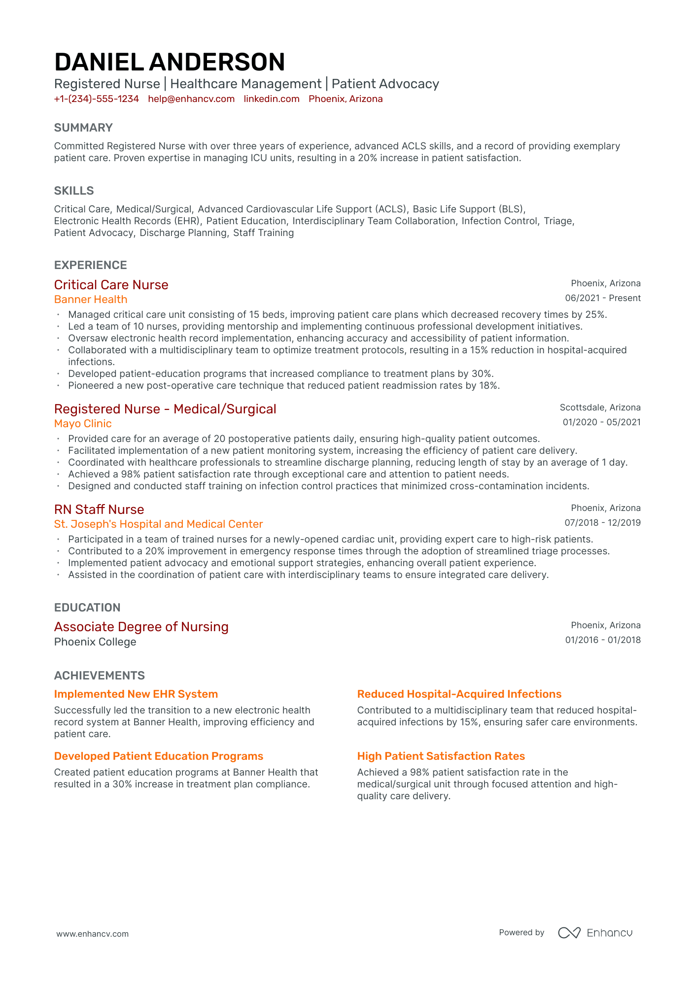 5 Pacu Nurse Resume Examples & Guide for 2024