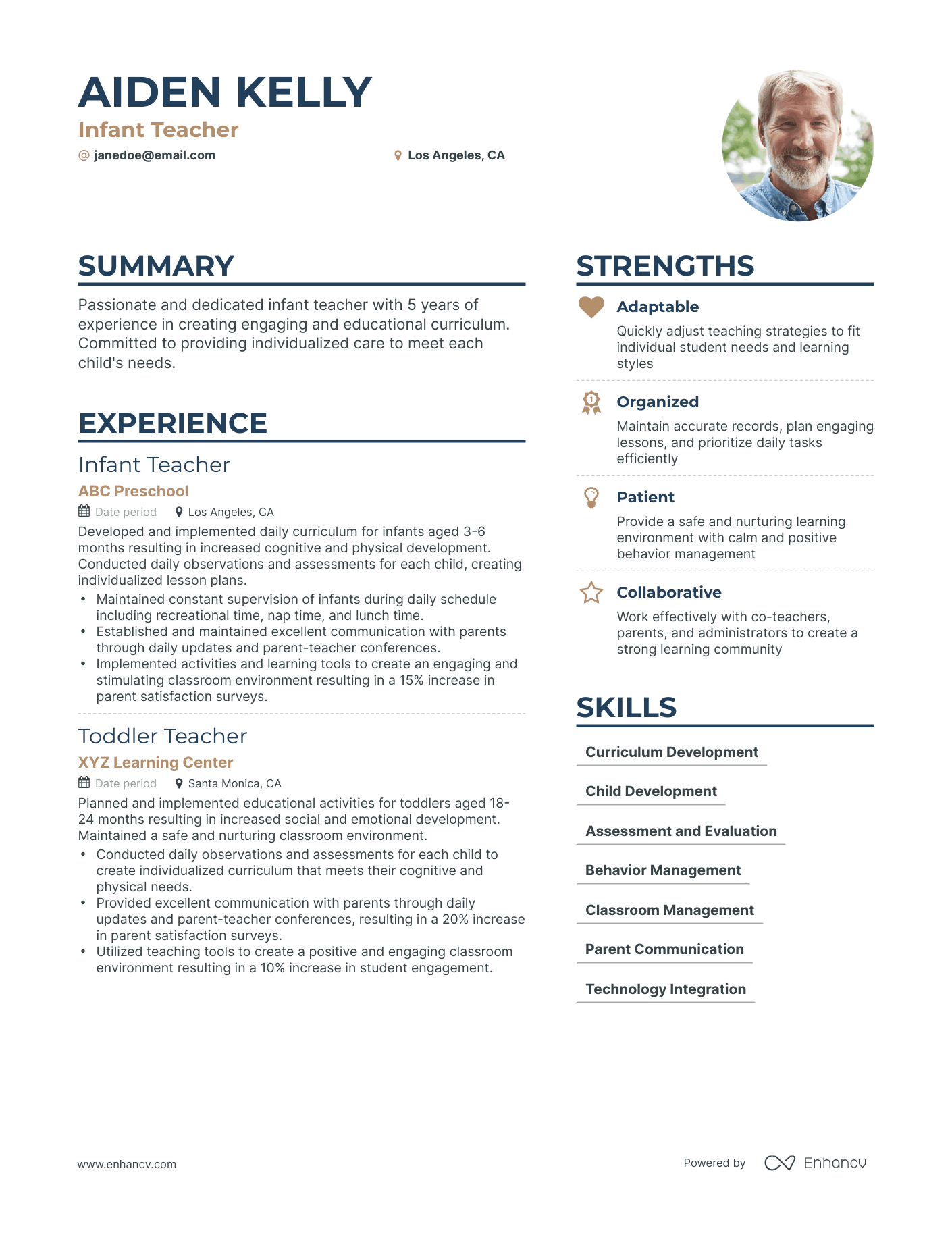 5 Infant Teacher Resume Examples & Guide for 2023
