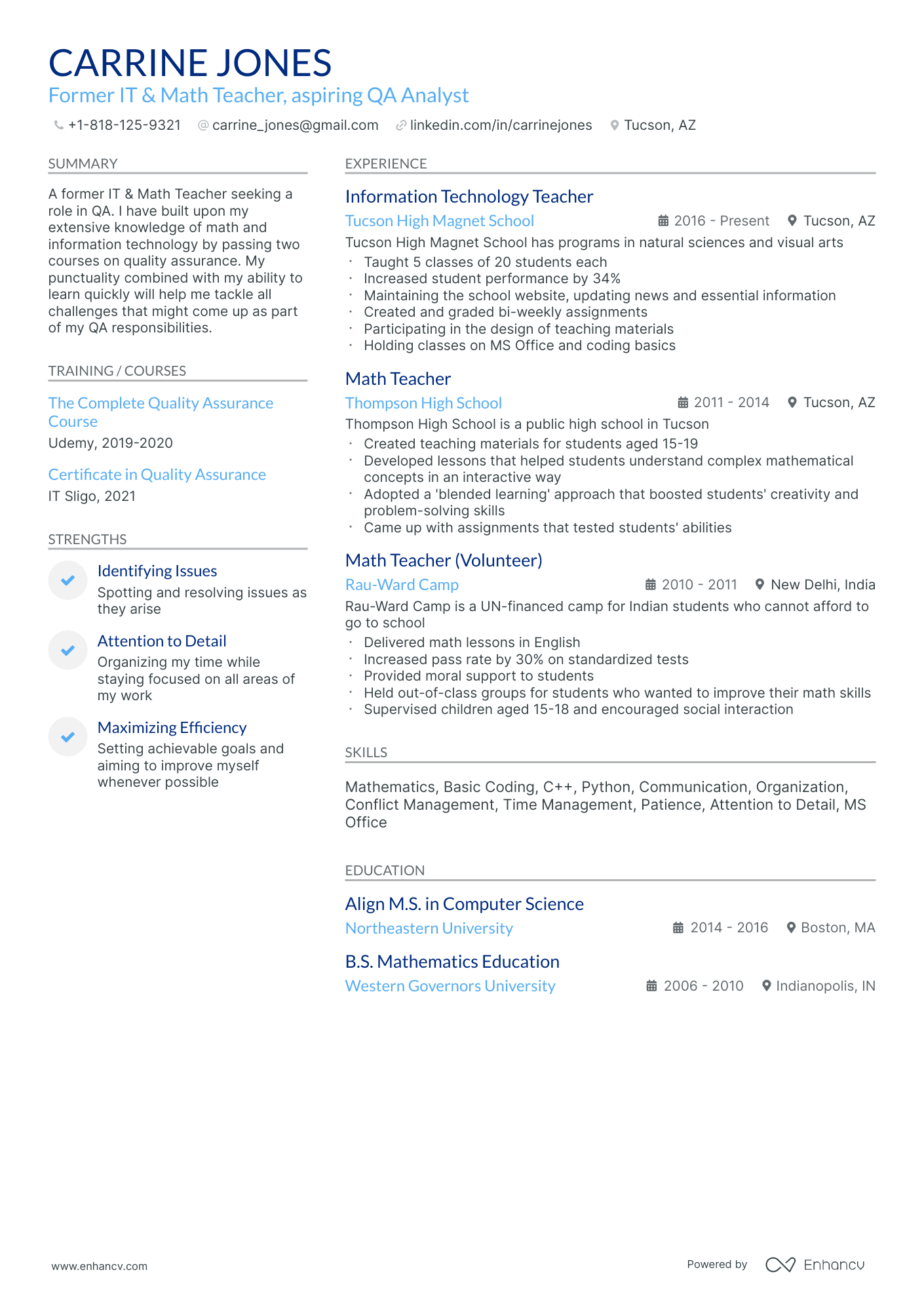 10 Teacher Career Change Resume Examples & Guide for 2026