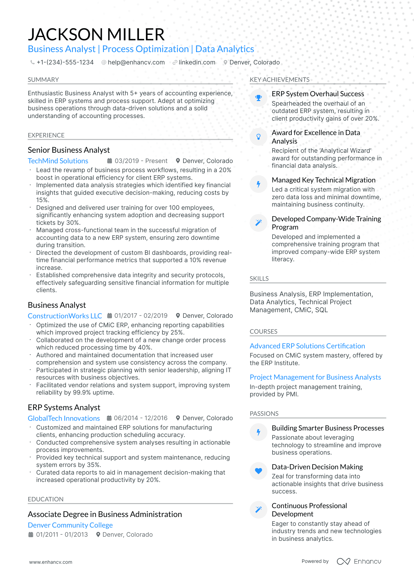 10 Business Analyst Accounting Resume Examples & Guide for 2025