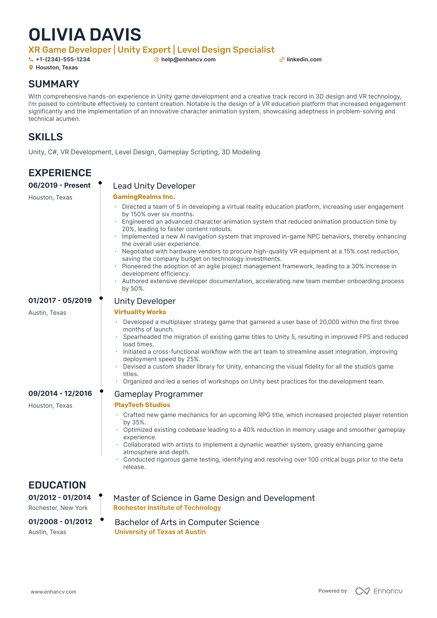 10 Game Developer Resume Examples & Guide for 2026