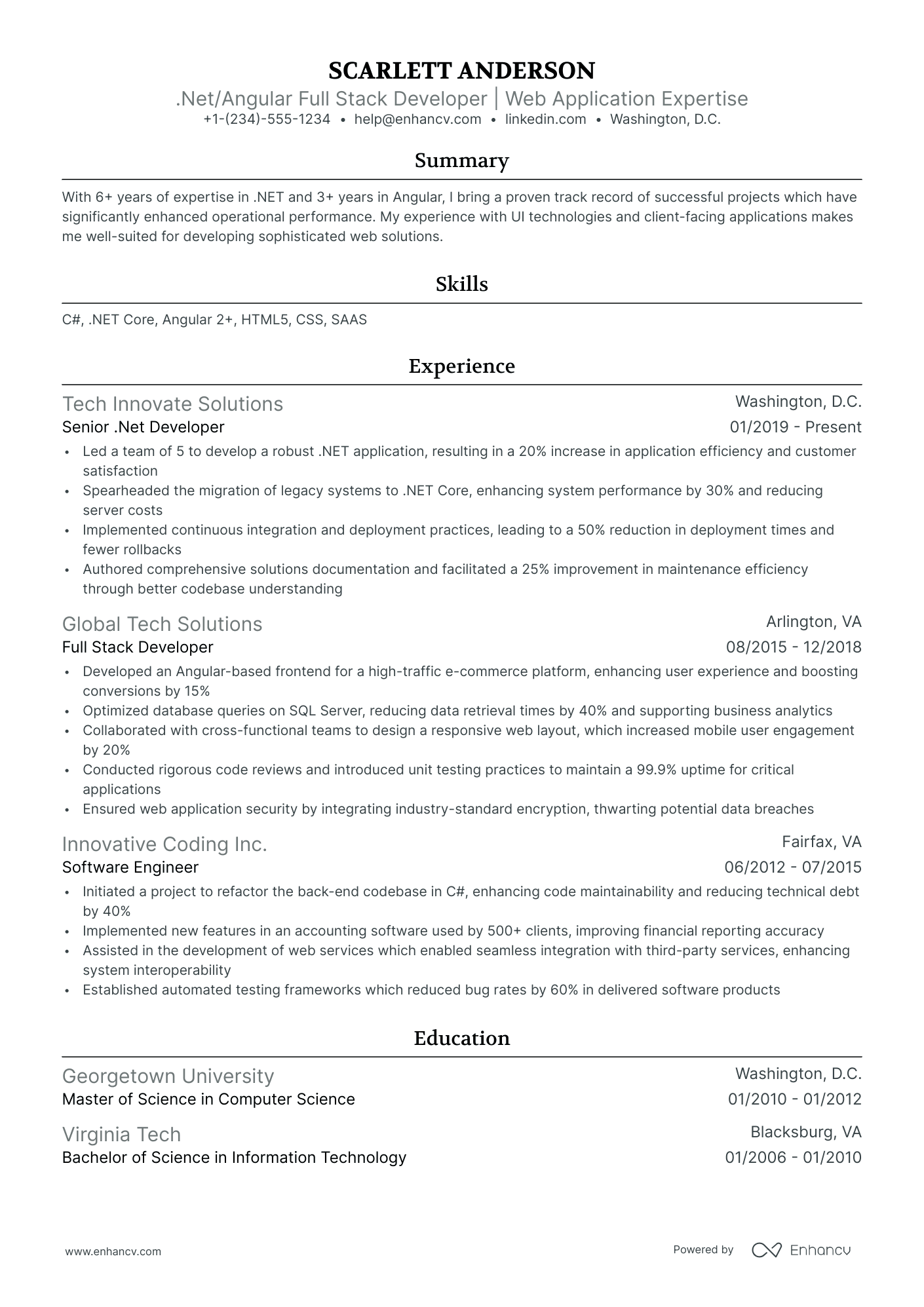 10 Angular Full-Stack Developer Resume Examples & Guide for 2025