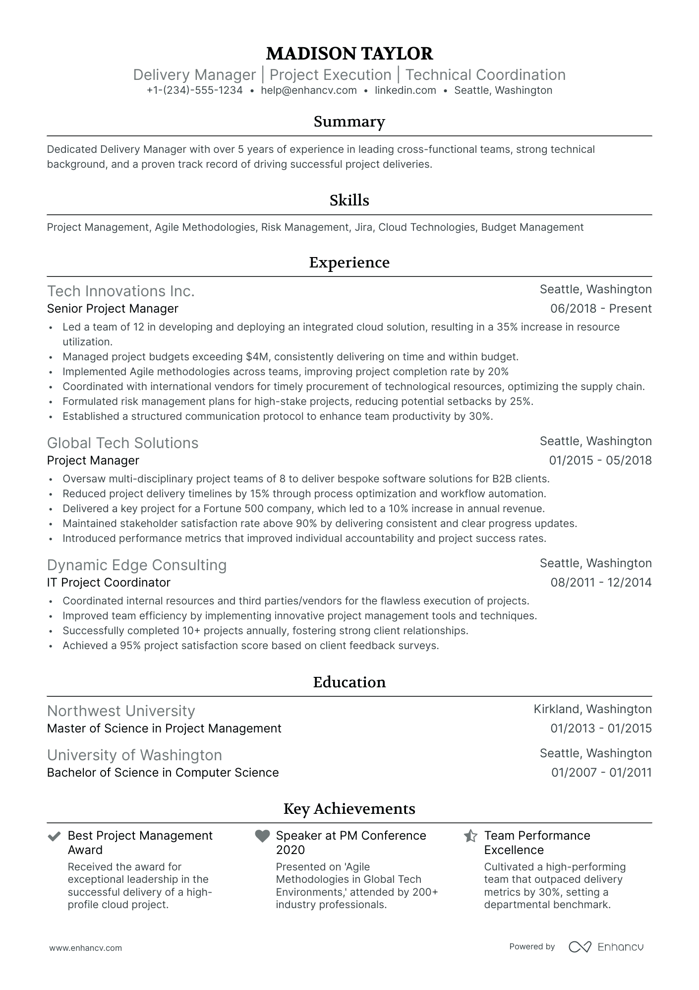 10 Delivery Manager Resume Examples & Guide for 2025