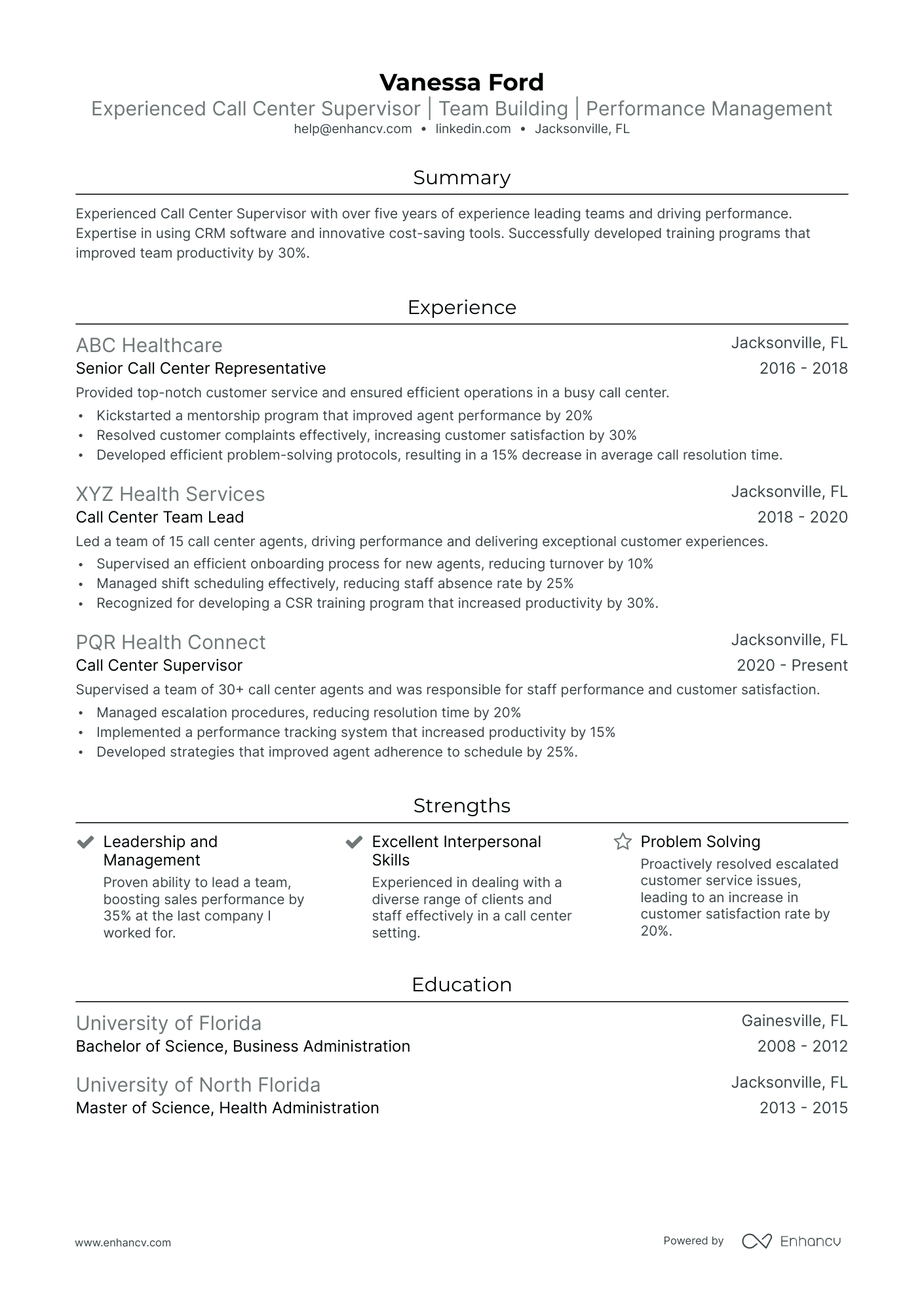 5 Call Center Supervisor Resume Examples & Guide for 2024