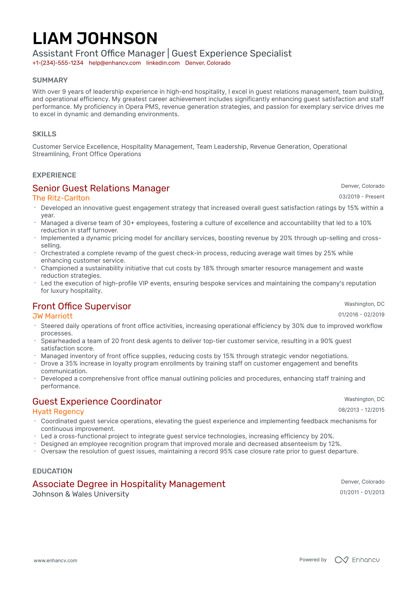 10 Assistant Front Office Manager Resume Examples & Guide for 2026