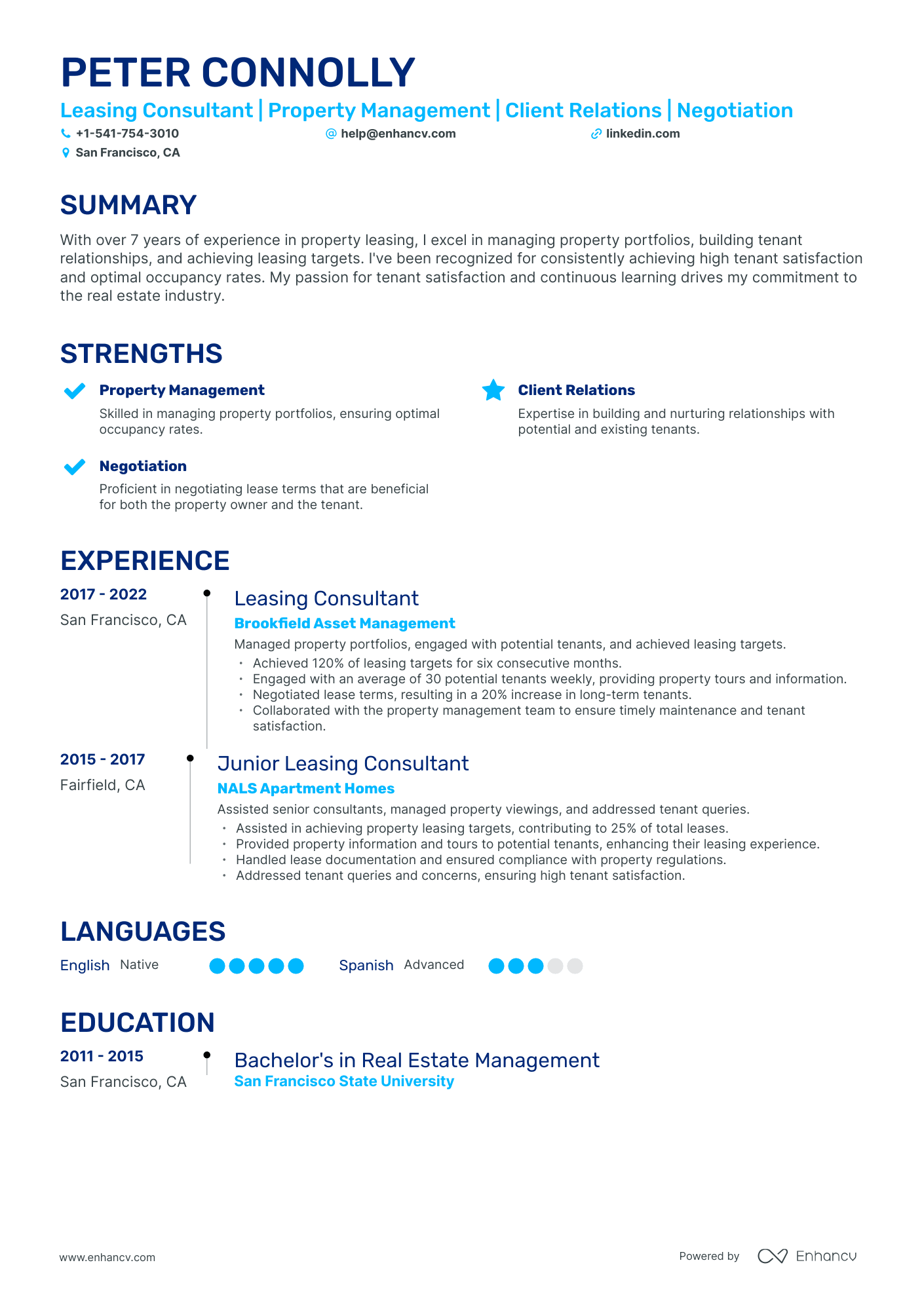 5 Leasing Consultant Resume Examples & Guide for 2024