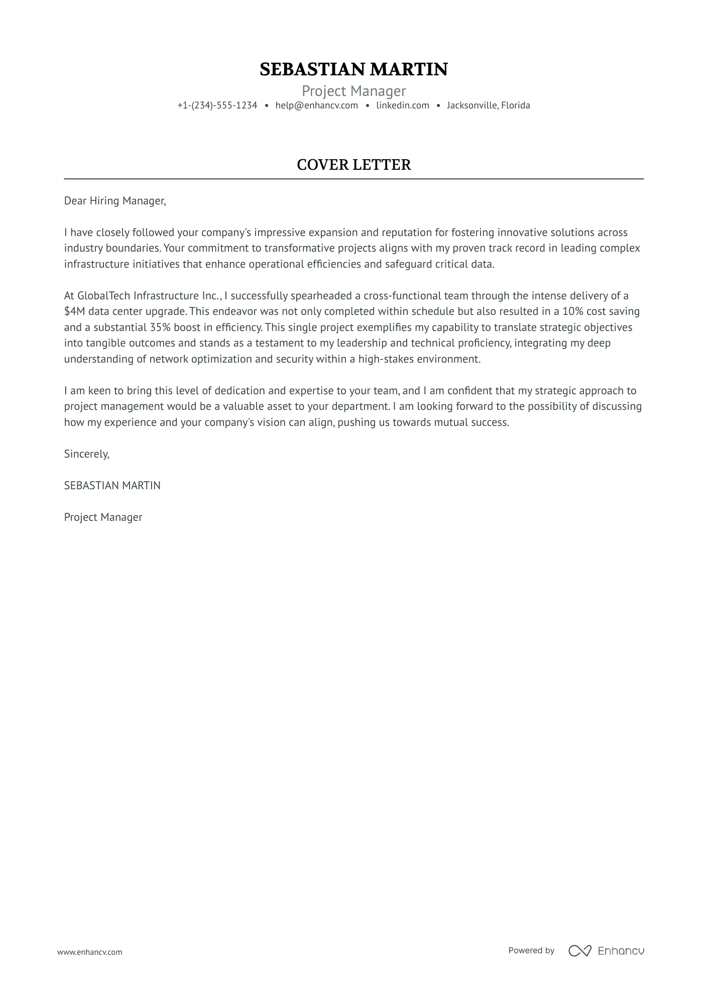 16 Professional IT Manager Cover Letter Examples and Template for 2024 ...