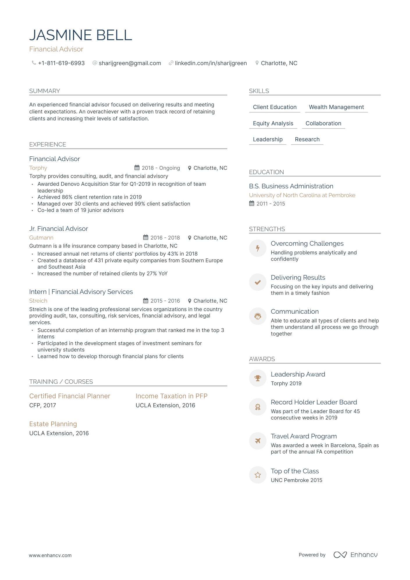 5 Financial Advisor Resume Examples & Guide for 2023
