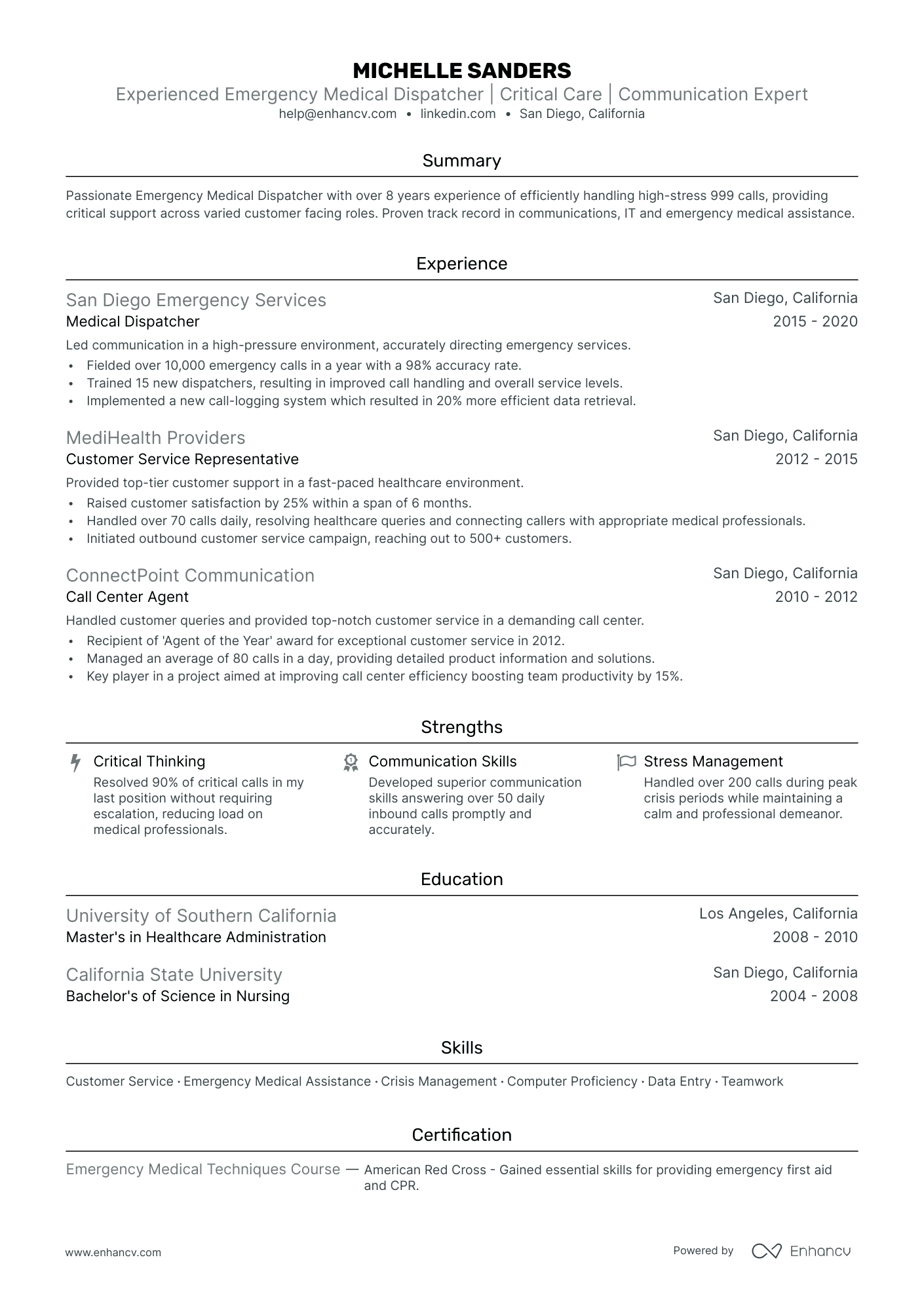 5 Emergency Dispatcher Resume Examples & Guide for 2024