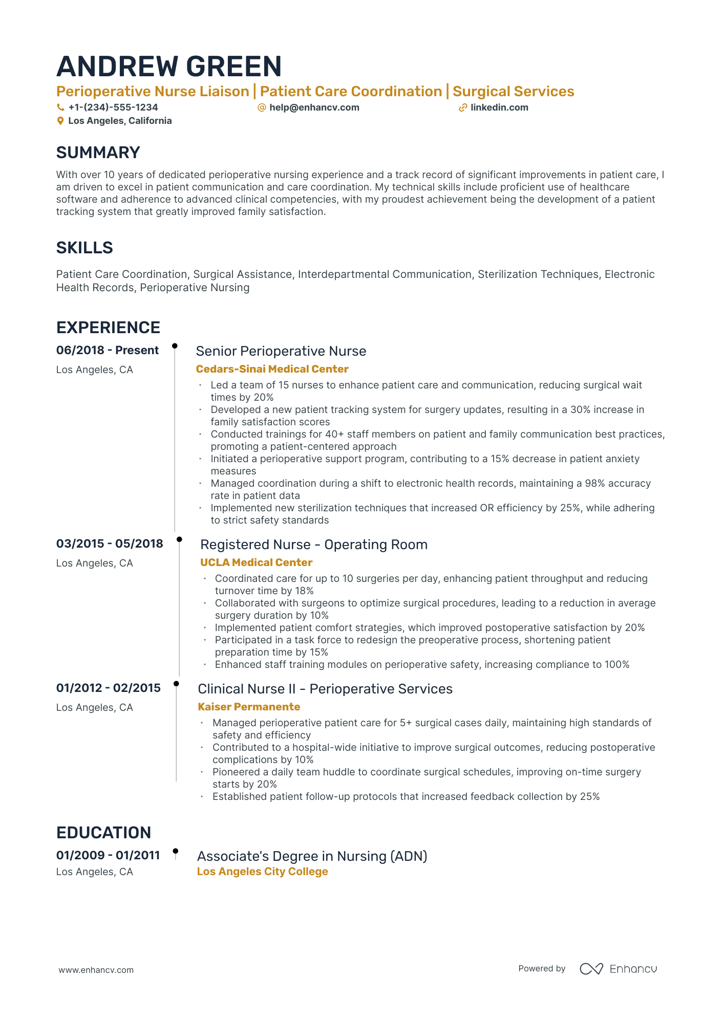 10 Perioperative Nurse Resume Examples & Guide for 2026