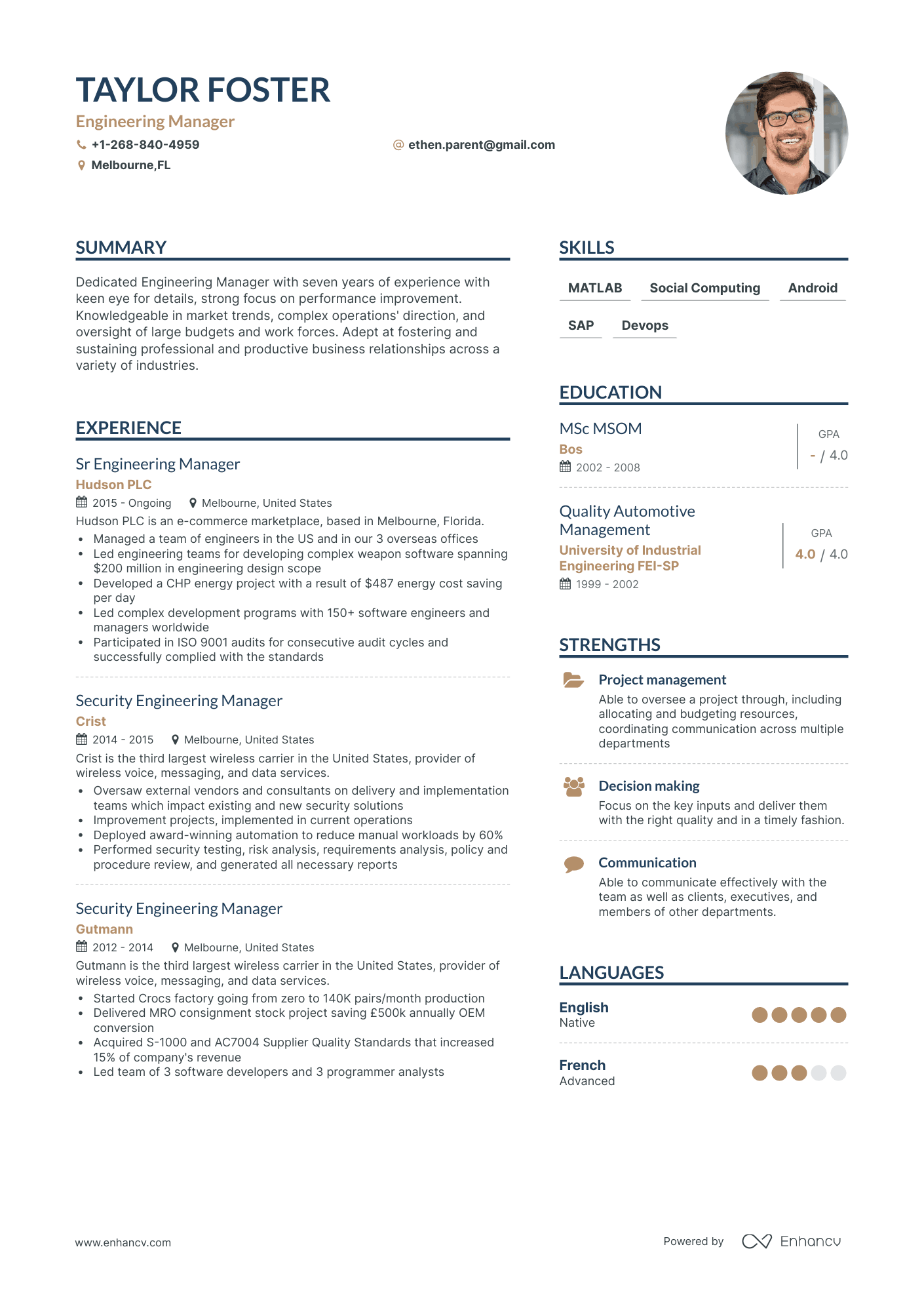 Engineering Manager Resume Examples & Guide for 2023 (Layout, Skills ...
