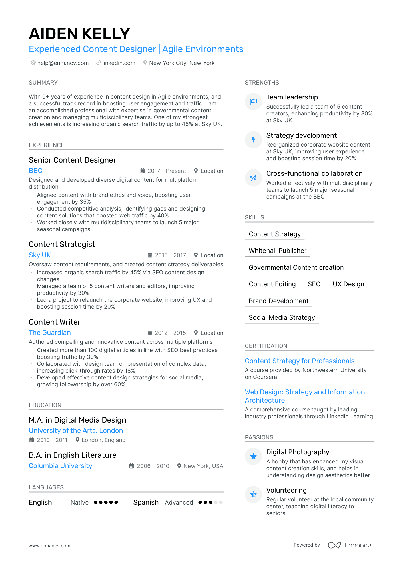 5 Content Designer Resume Examples & Guide for 2024