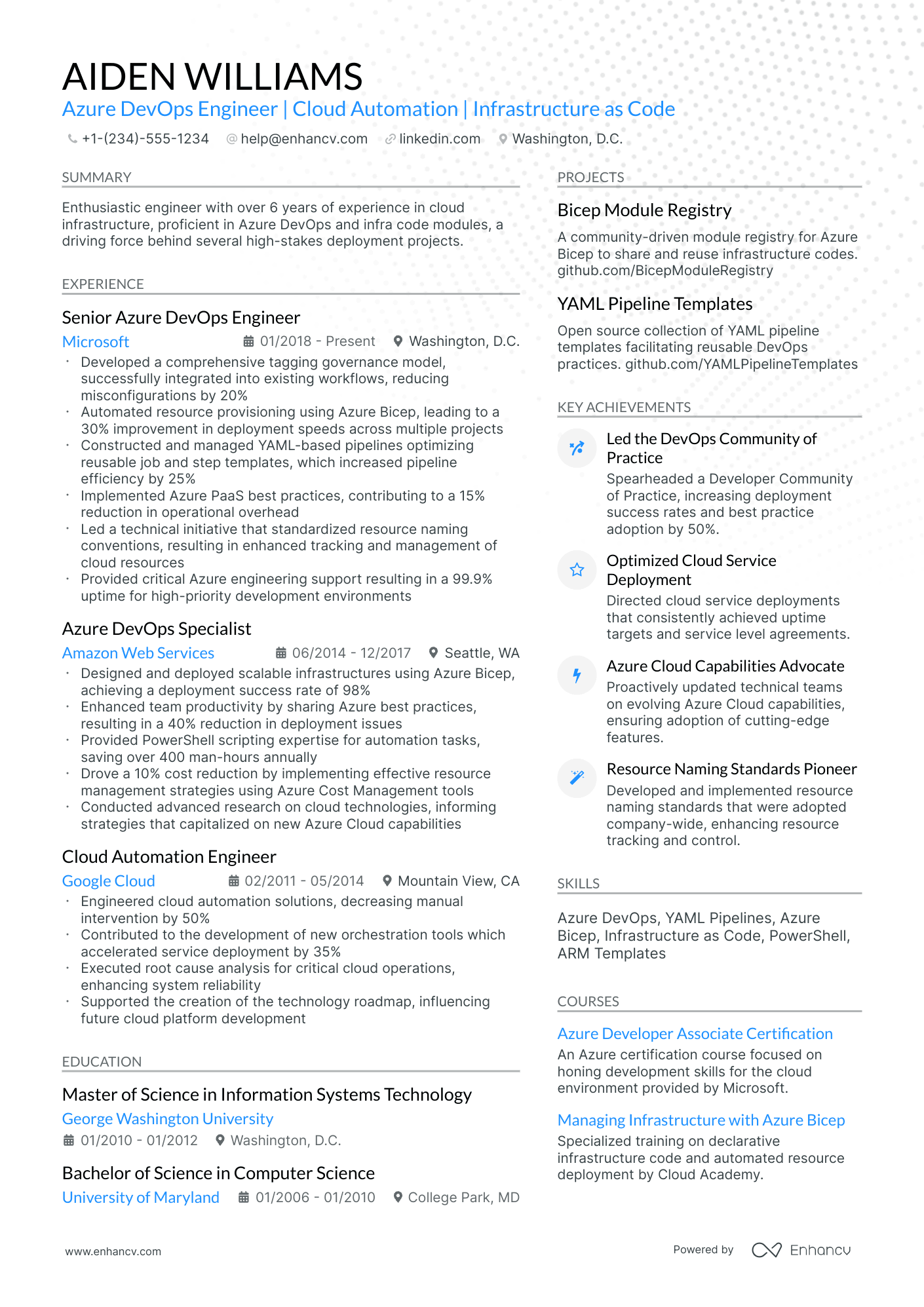 10 Azure Devops Engineer Resume Examples & Guide for 2025