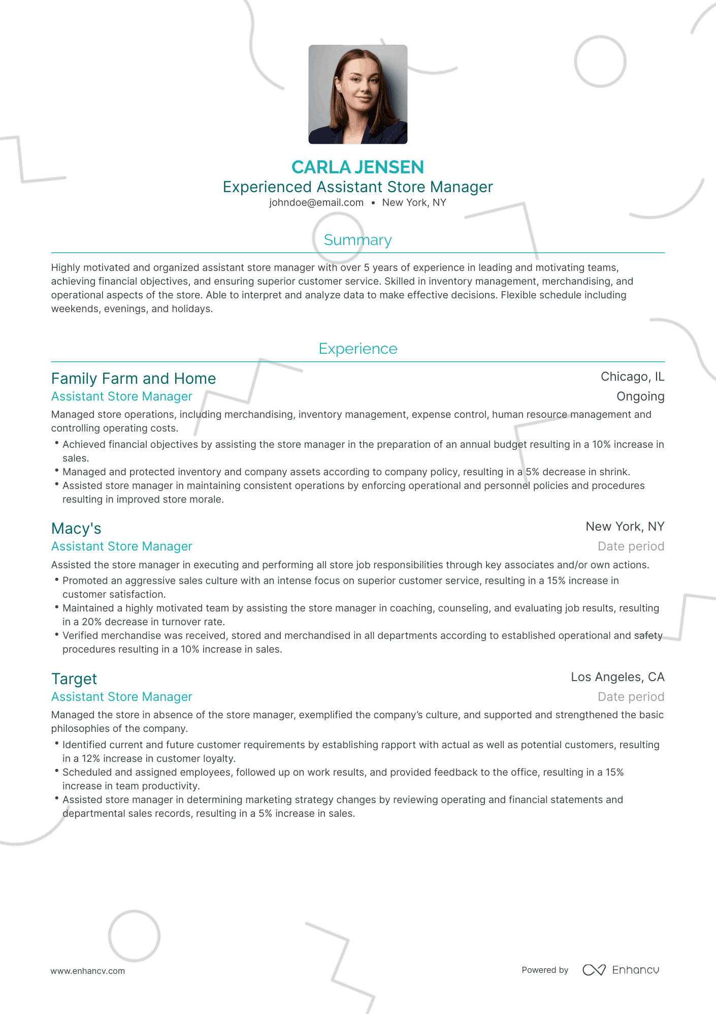 5 Assistant Store Manager Resume Examples & Guide for 2024