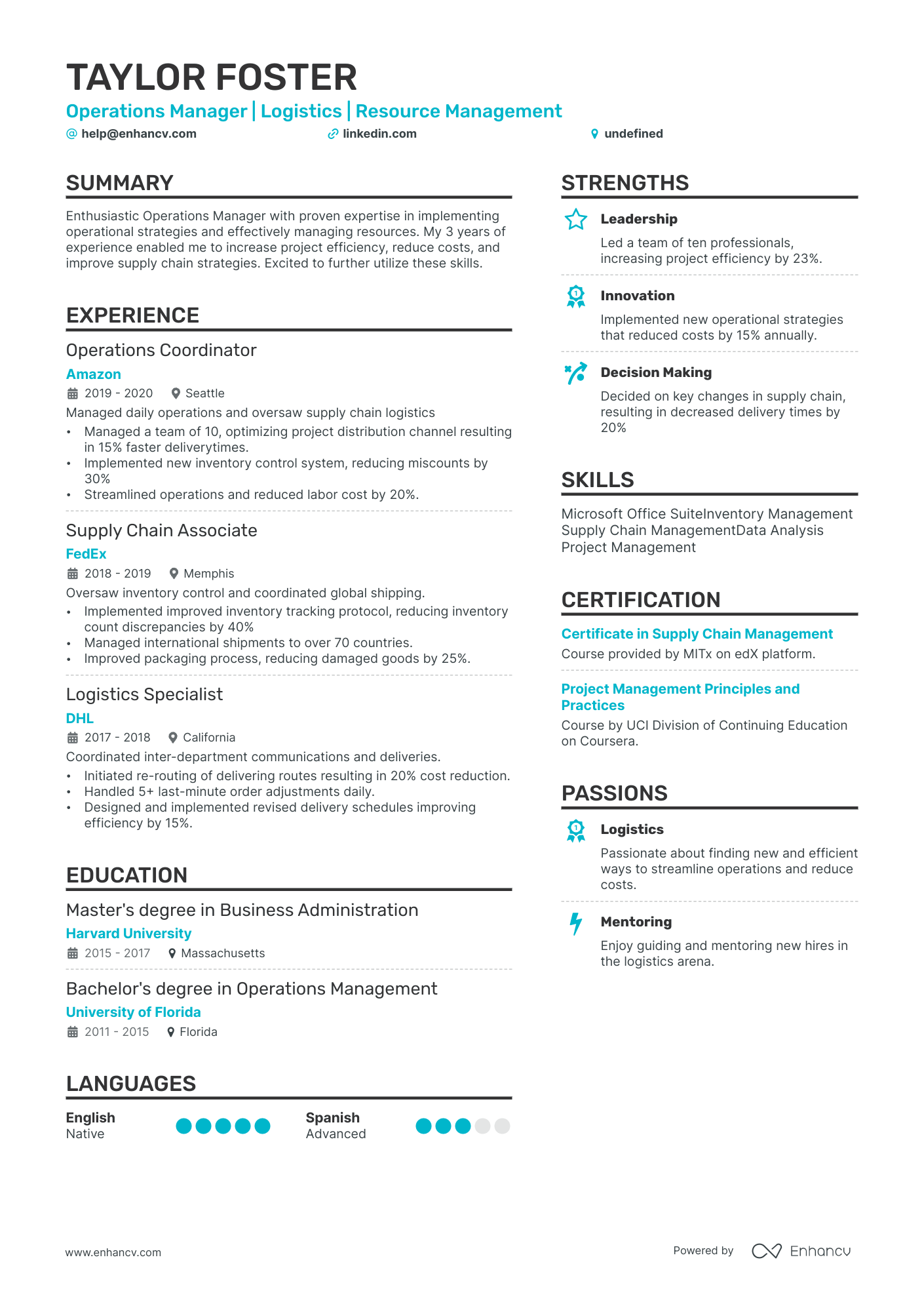 21 Operations Manager Resume Examples & Guide for 2024