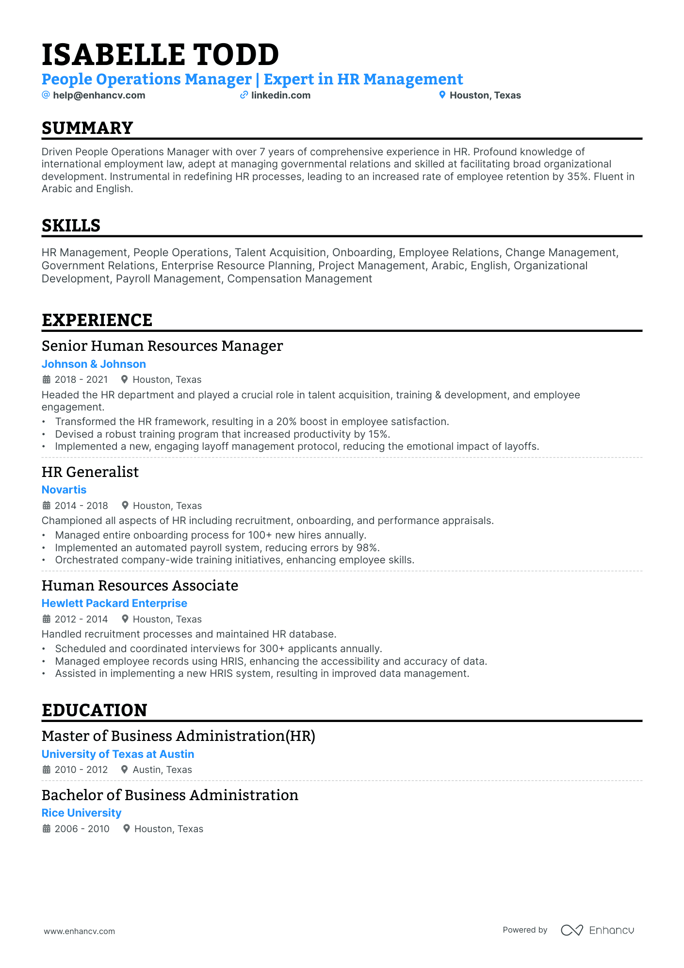 10 People Operations Manager Resume Examples & Guide for 2026