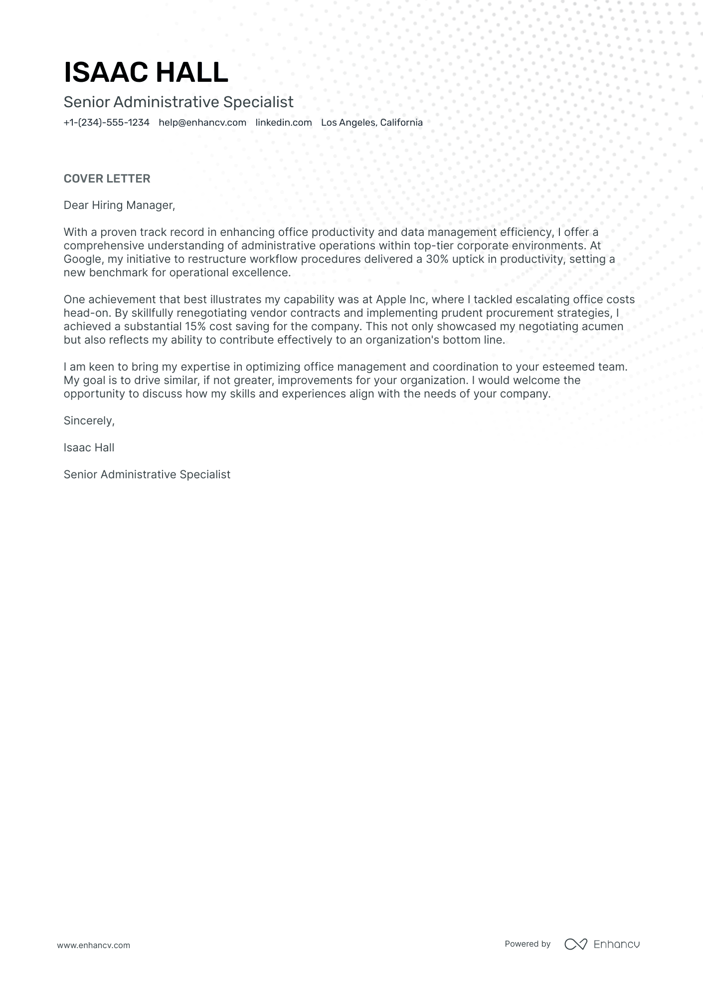 5 Professional Secretary Cover Letter Examples and Template for 2026 ...