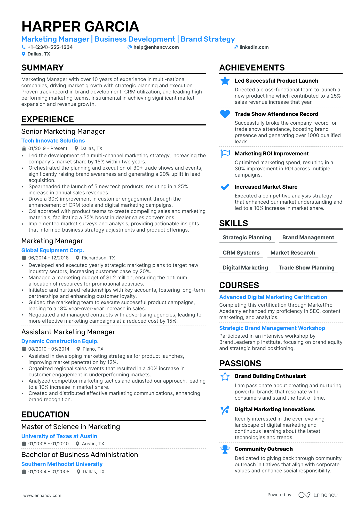 27 Marketing Manager Resume Examples & Guide for 2025