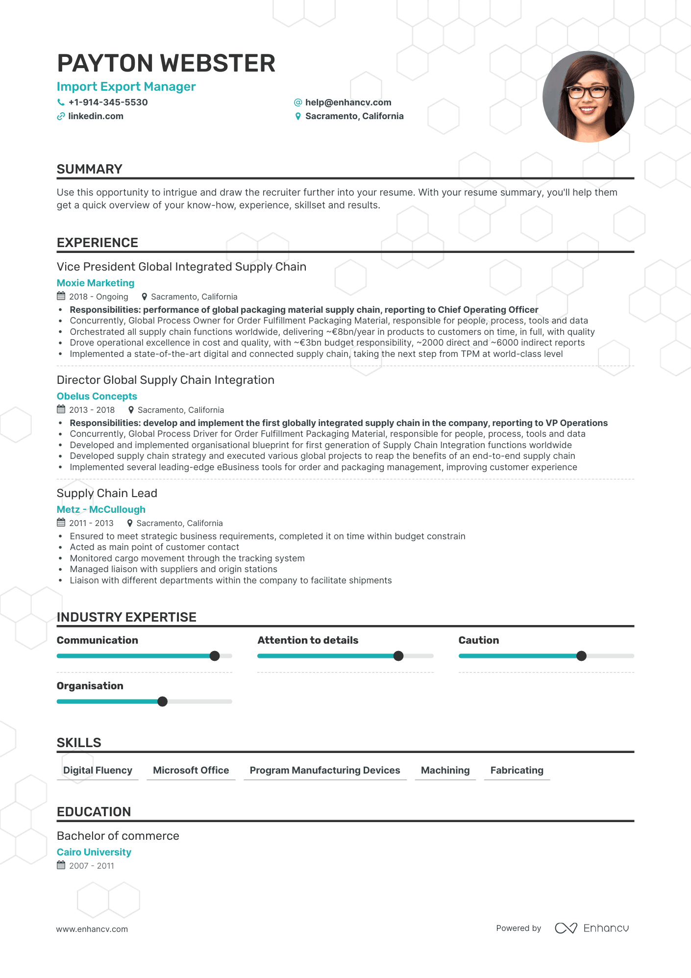 Import Export Manager Resume Examples & Guide for 2023 (Layout, Skills ...