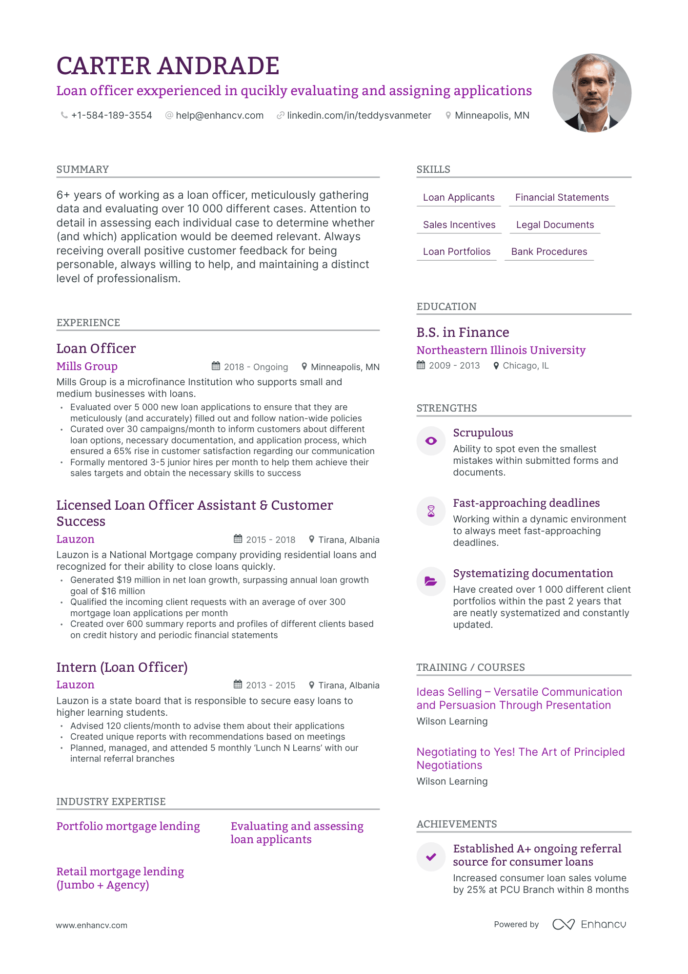 Loan Officer Resume Examples & Guide for 2023 (Layout, Skills, Keywords ...