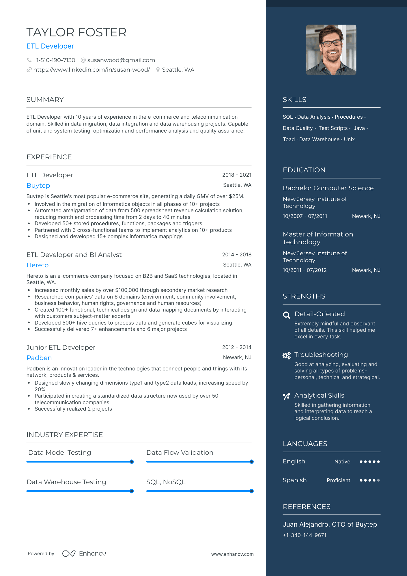 ETL Developer Resume Examples & Guide for 2023 (Layout, Skills ...