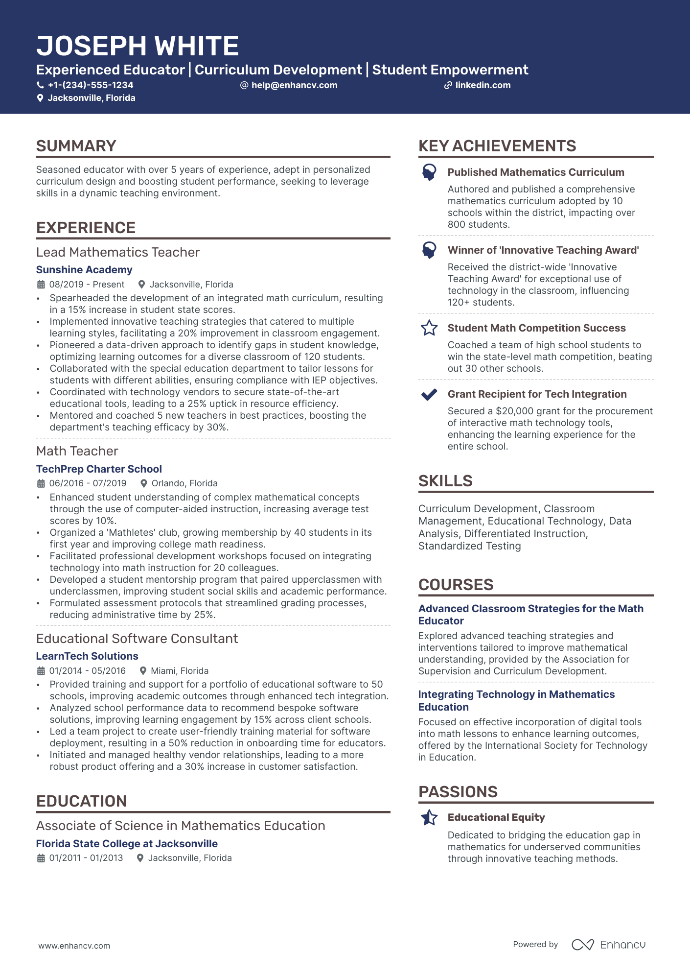 10 Technology Teacher Resume Examples & Guide for 2025