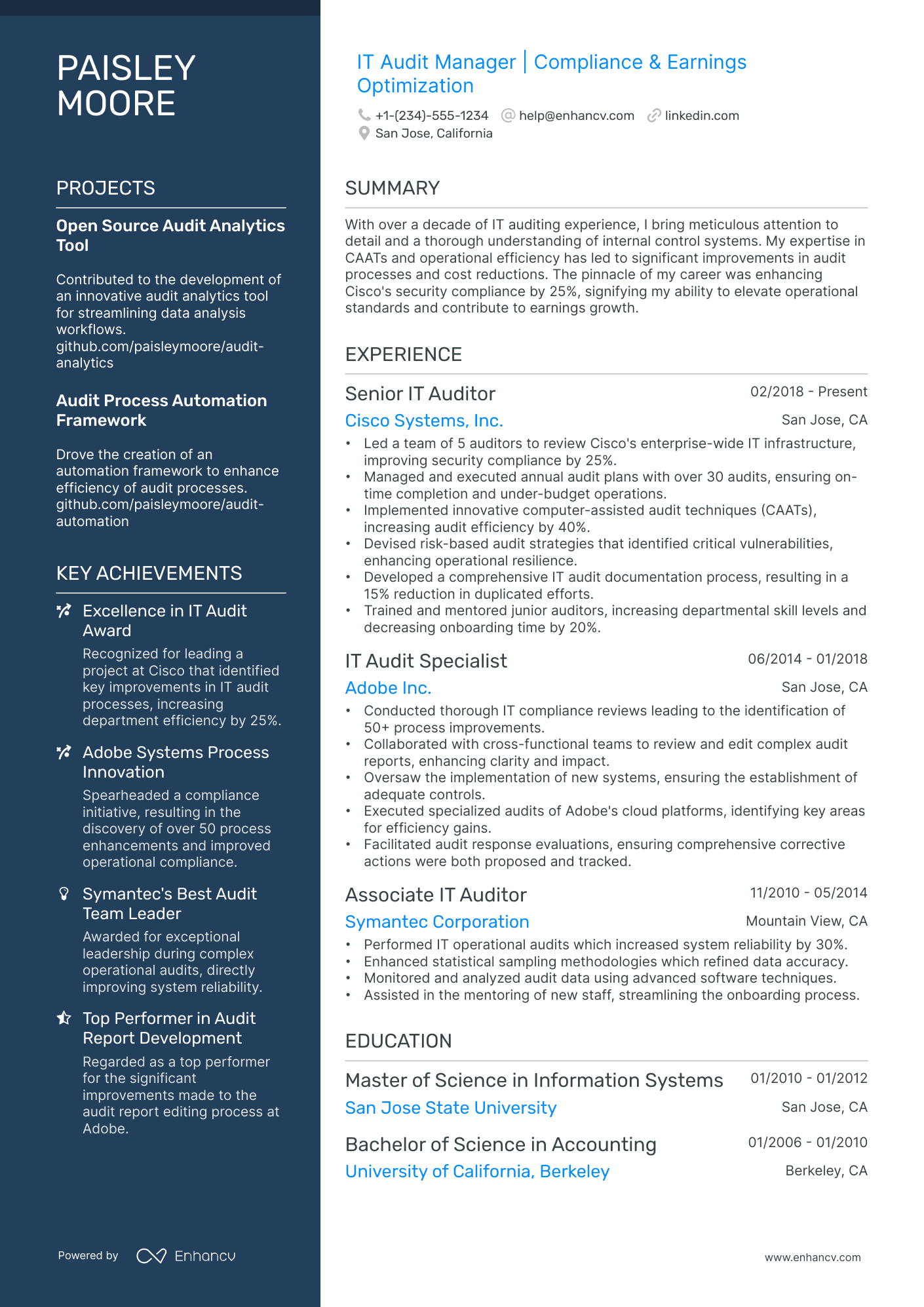 10 IT Audit Manager Resume Examples & Guide for 2026
