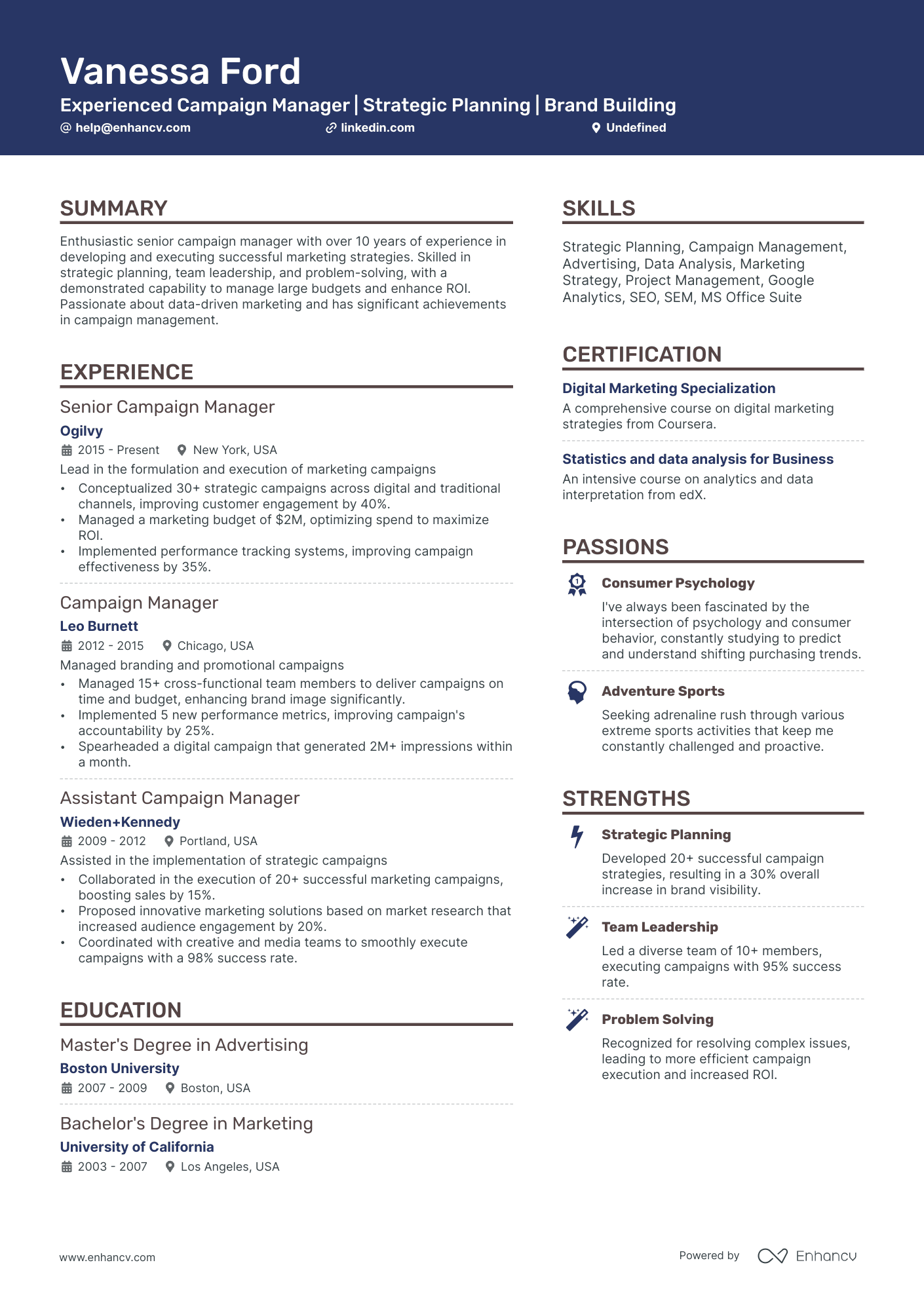 10 Campaign Manager Resume Examples & Guide for 2026