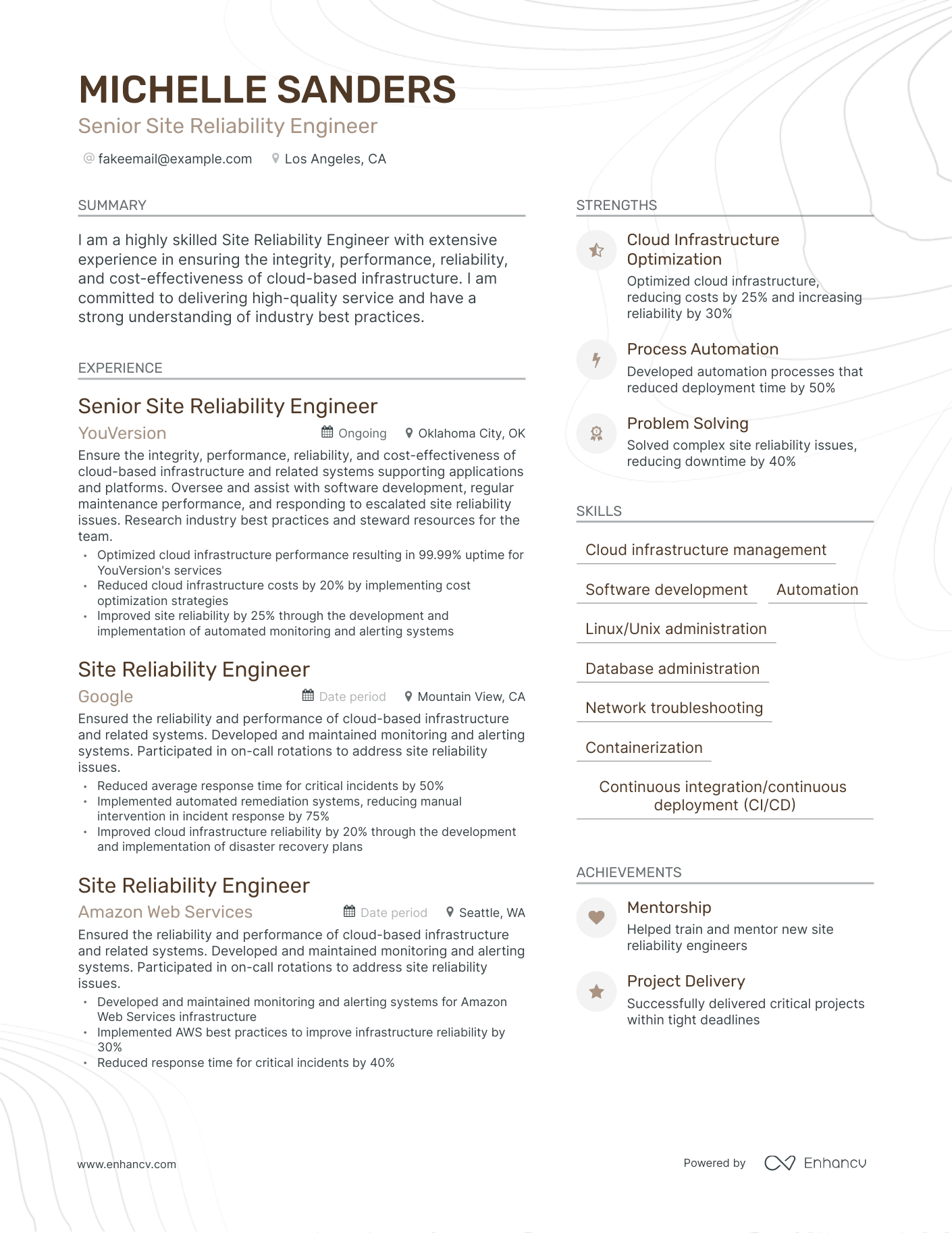 5 Site Reliability Engineer Resume Examples & Guide for 2023