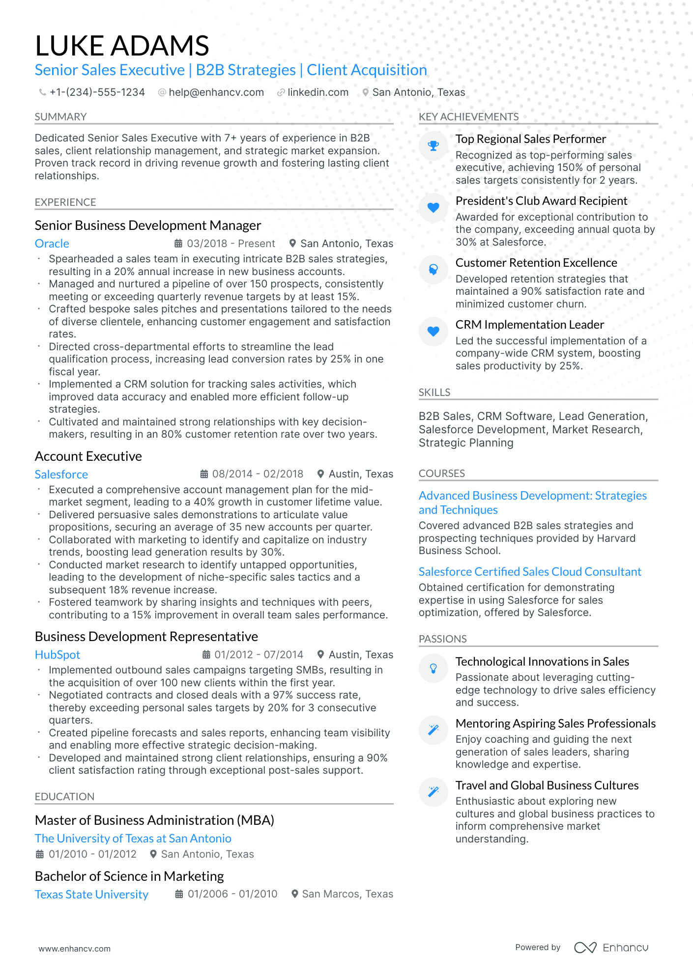 10 Senior Sales Executive Resume Examples & Guide for 2026