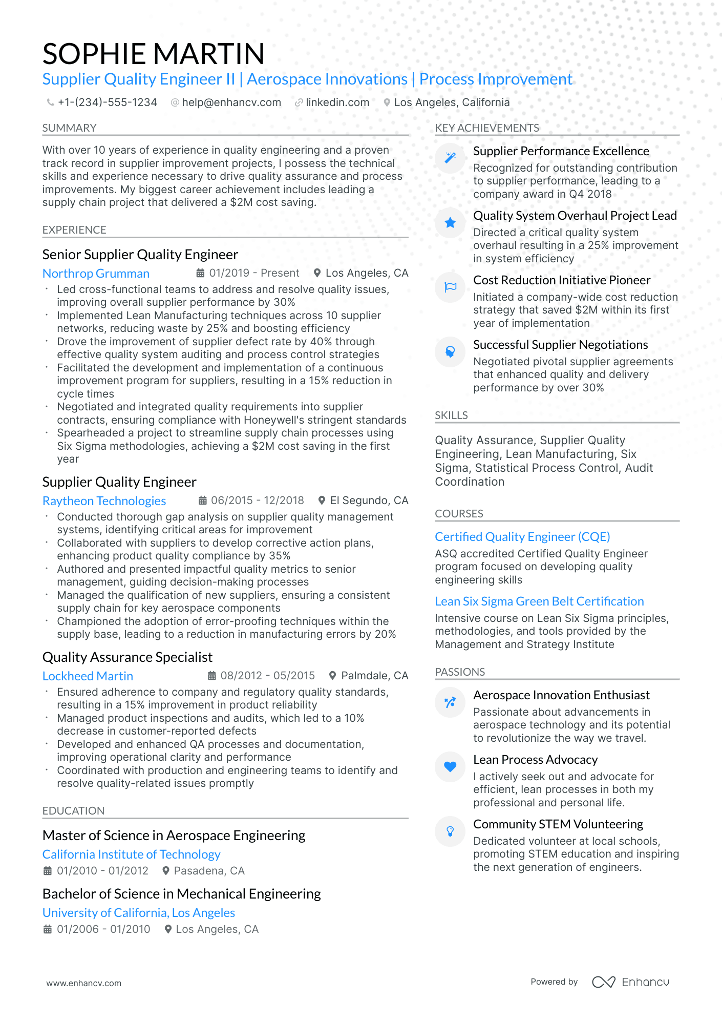 10 Supplier Quality Engineer Resume Examples & Guide for 2026