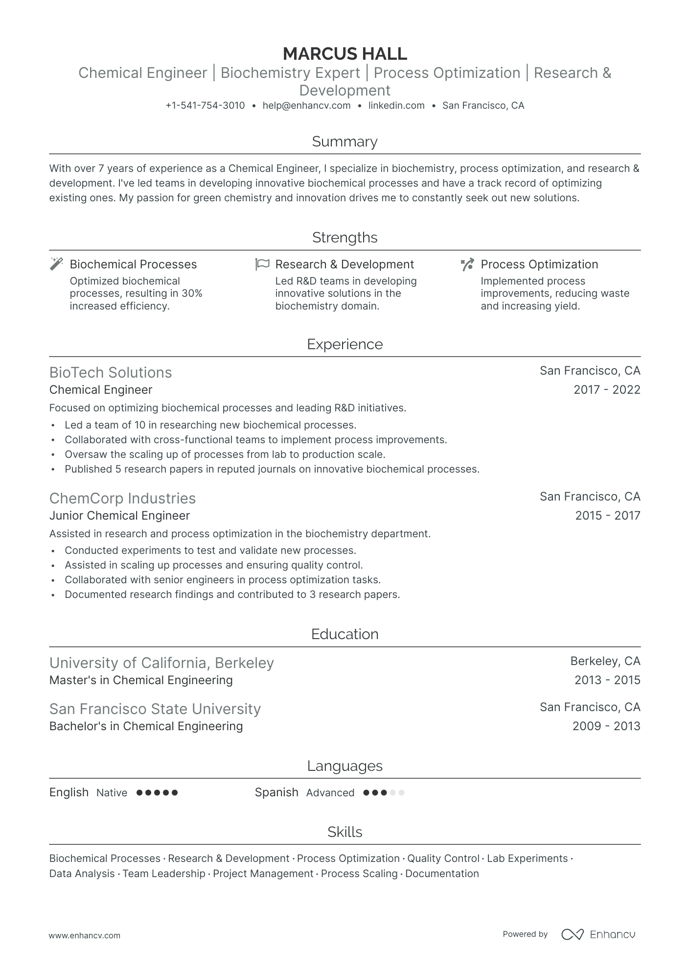 5 Chemical Engineer Resume Examples & Guide for 2024