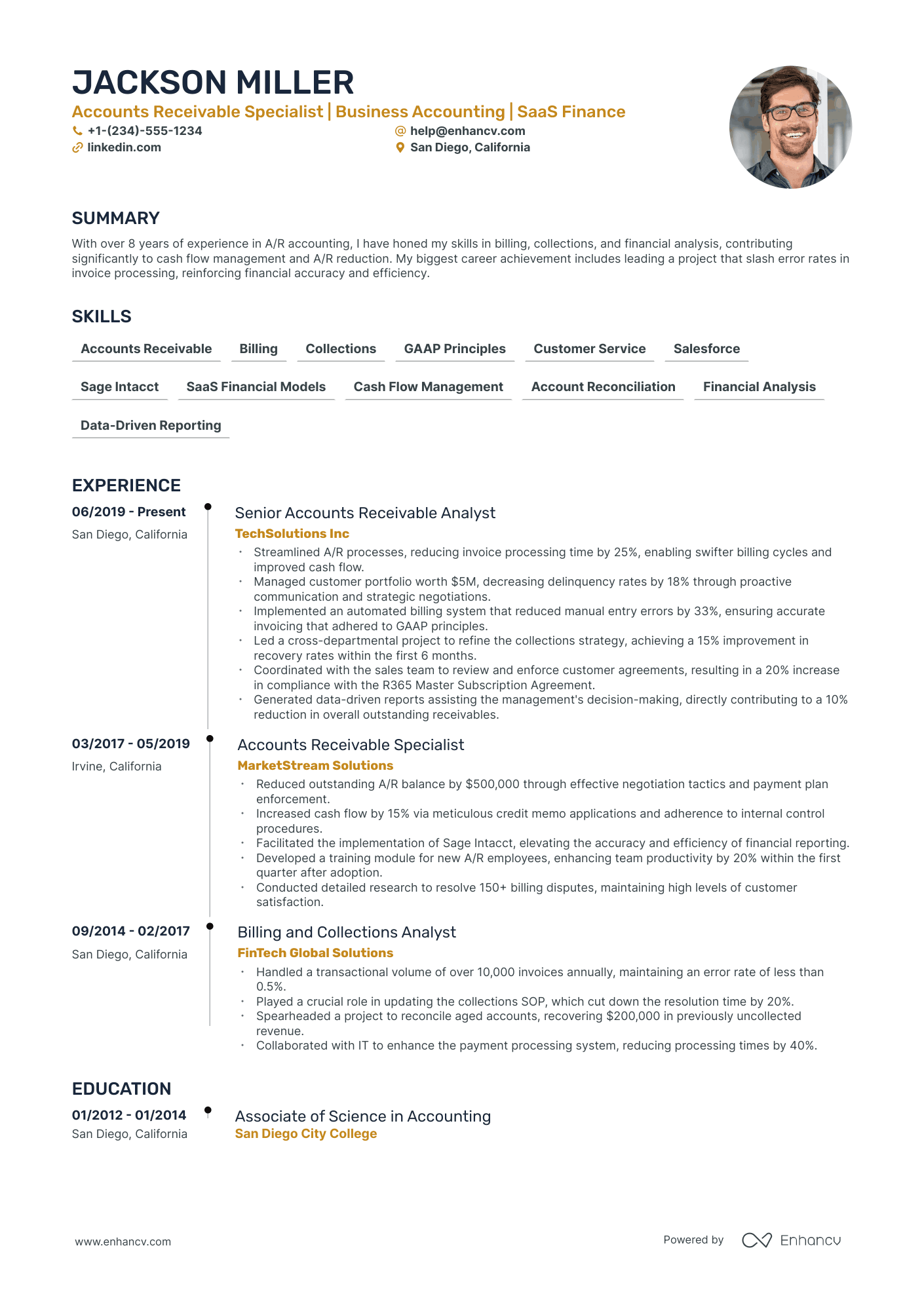 5 Accounts Receivable Resume Examples & Guide for 2024