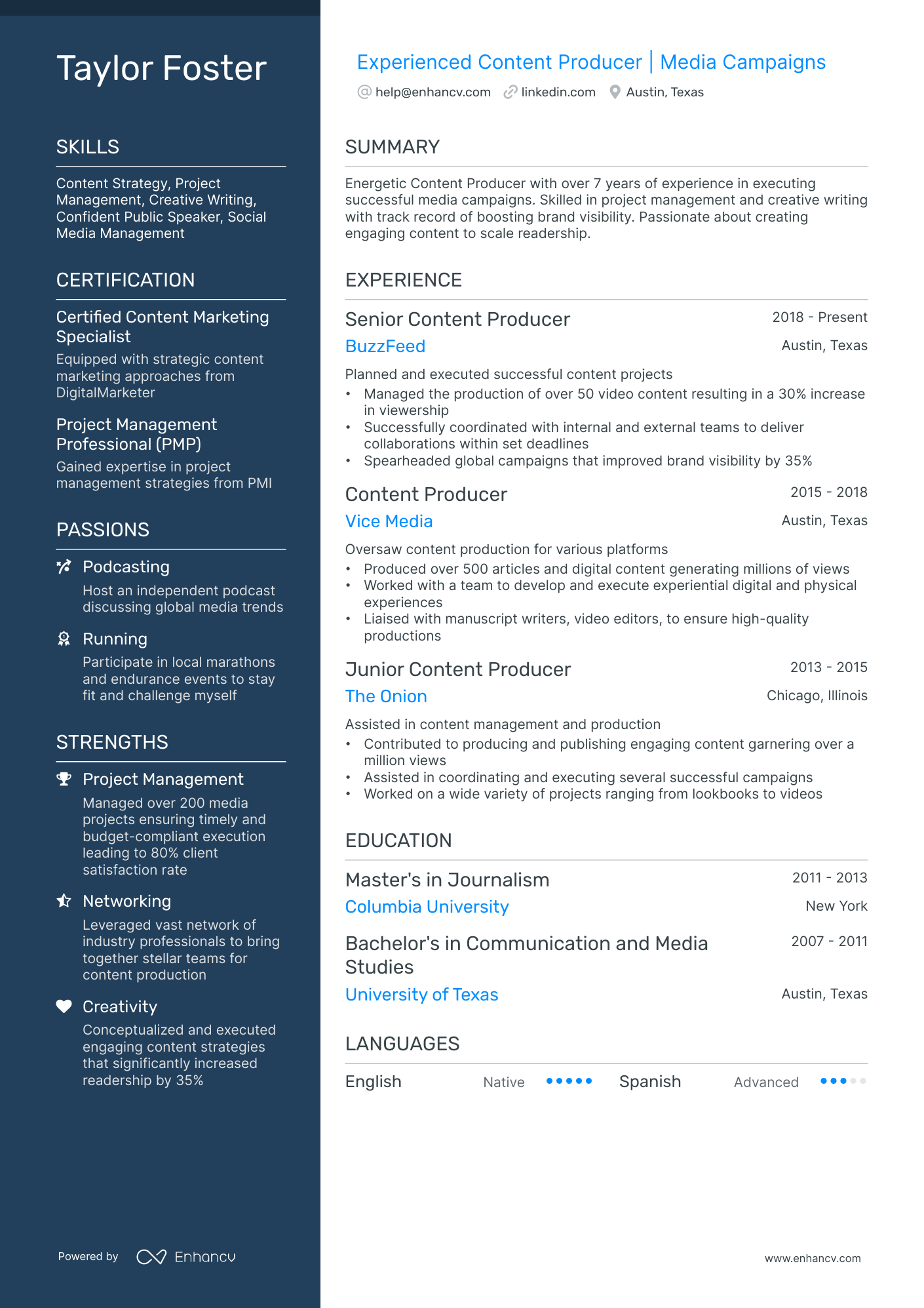 10 Creative Producer Resume Examples & Guide for 2026
