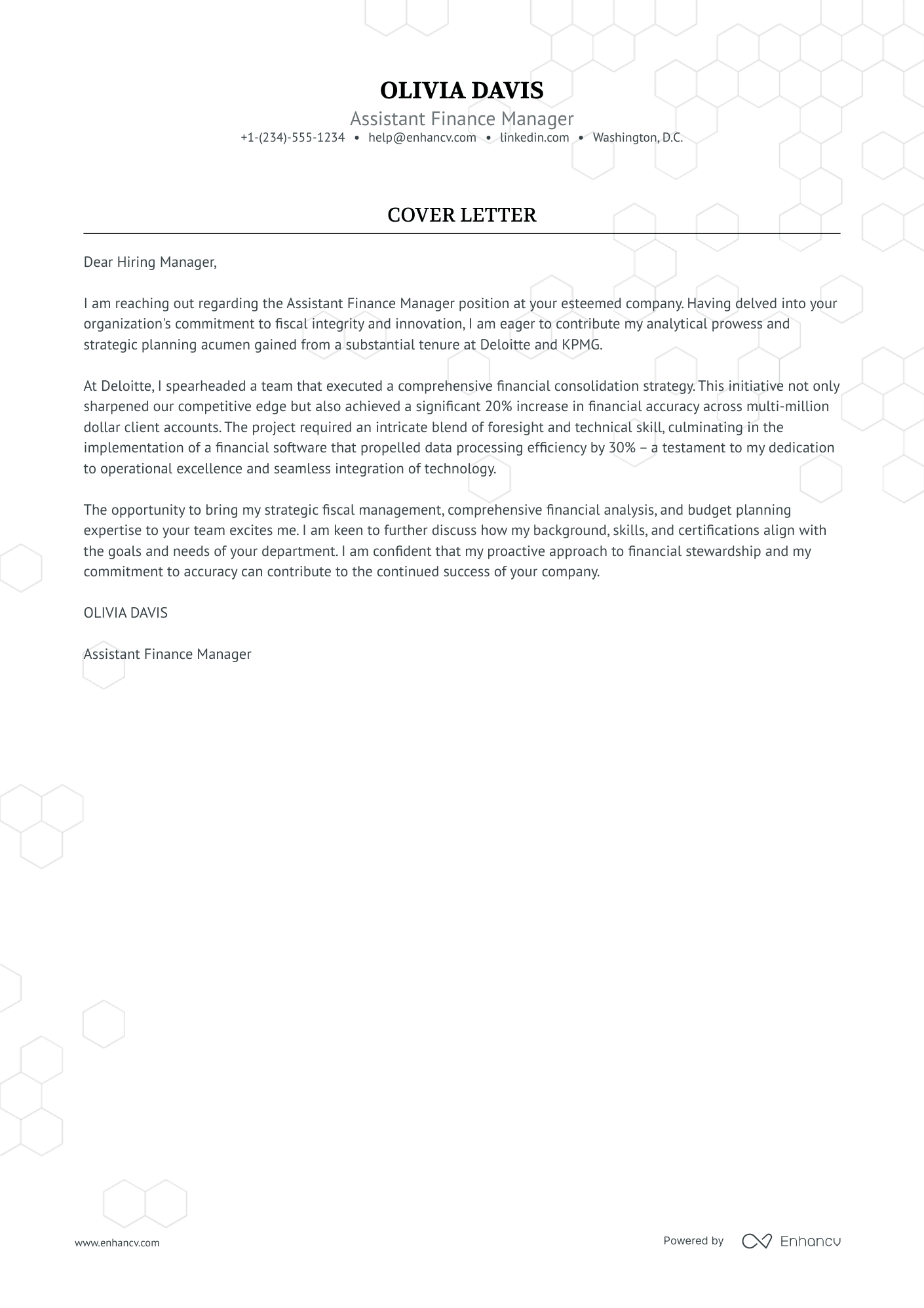 9 Professional Assistant Manager Cover Letter Examples and Template for ...