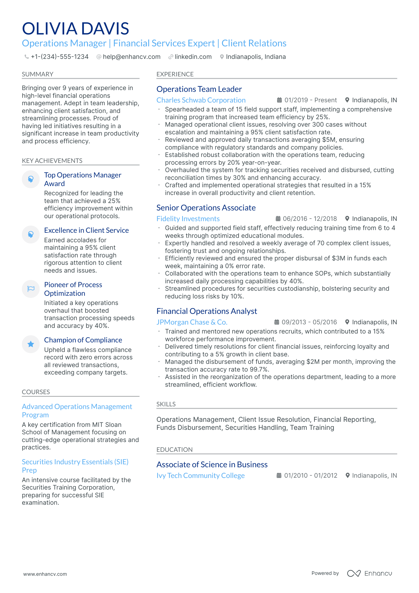 10 Assistant Operations Manager Resume Examples & Guide for 2026