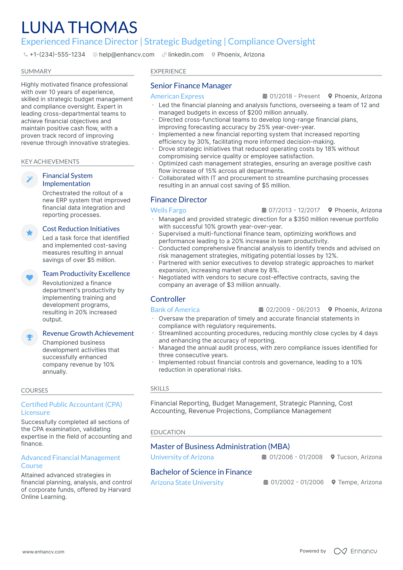 10 Director of Finance Resume Examples & Guide for 2026