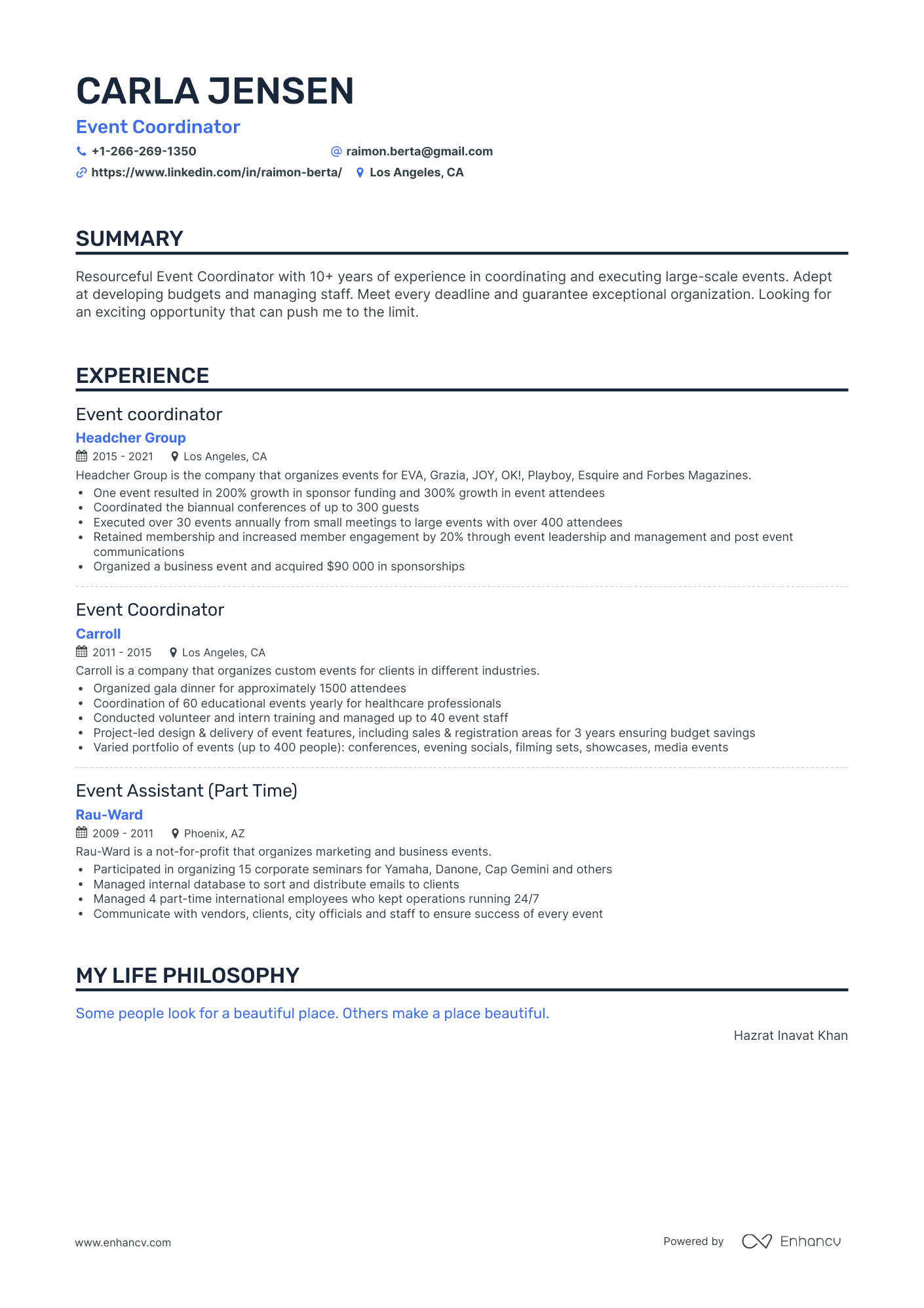 5 Event Coordinator Resume Examples & Guide for 2024