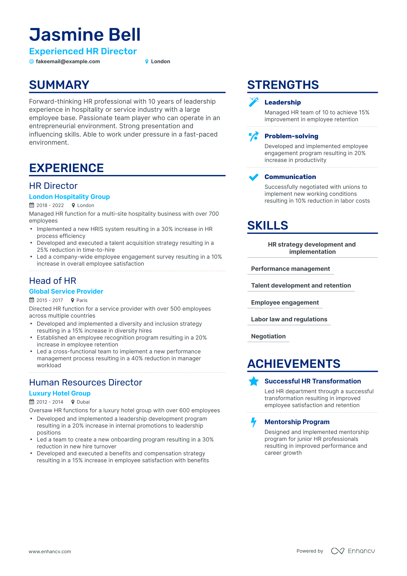 5 HR Director Resume Examples & Guide for 2024