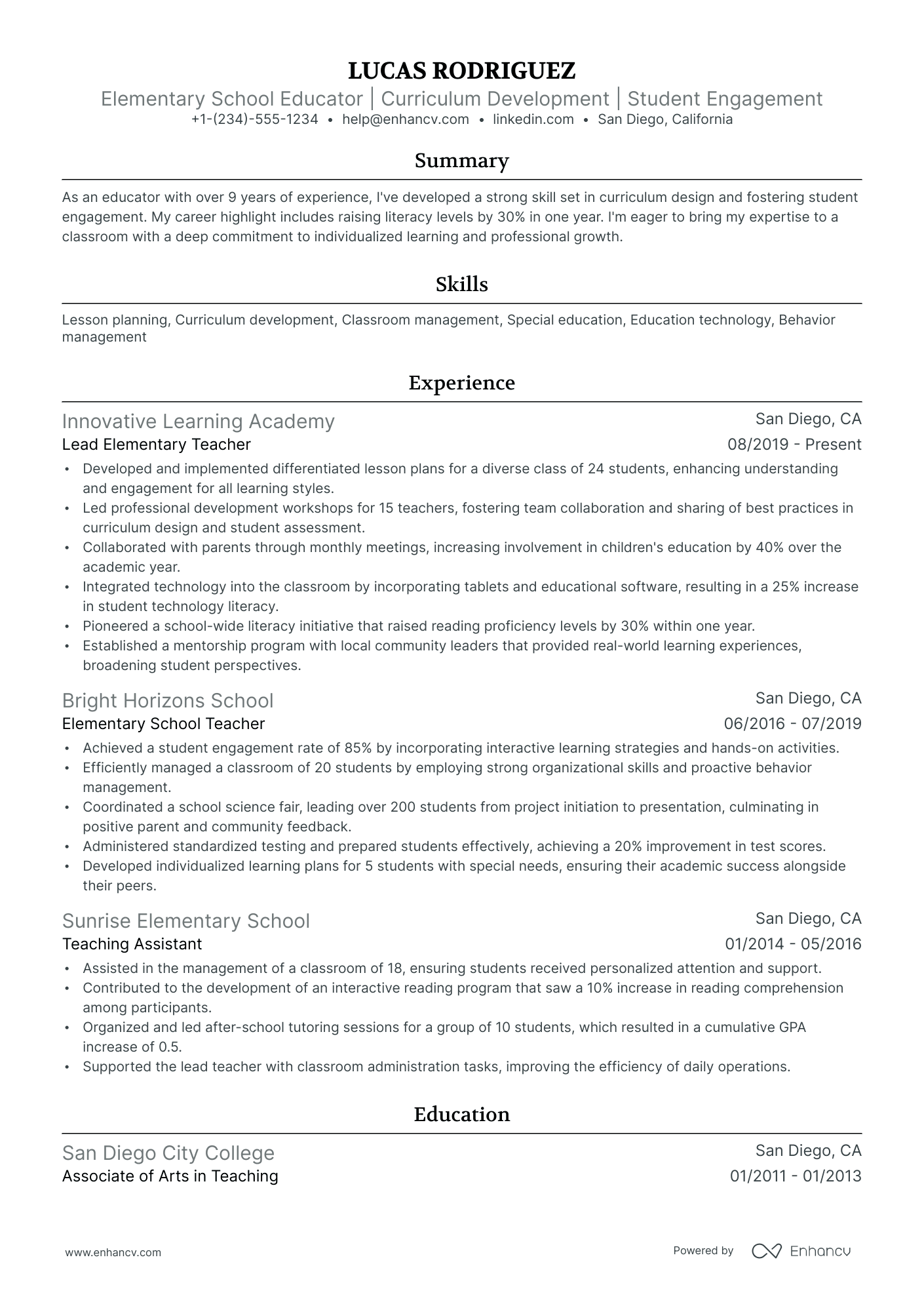 10 First Grade Teacher Resume Examples & Guide for 2026