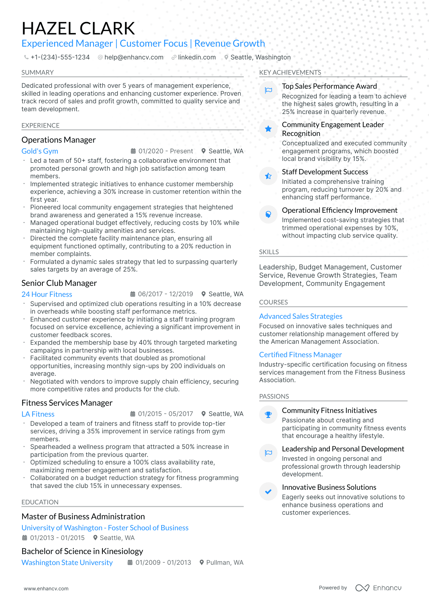 10 Club Manager Resume Examples & Guide for 2026