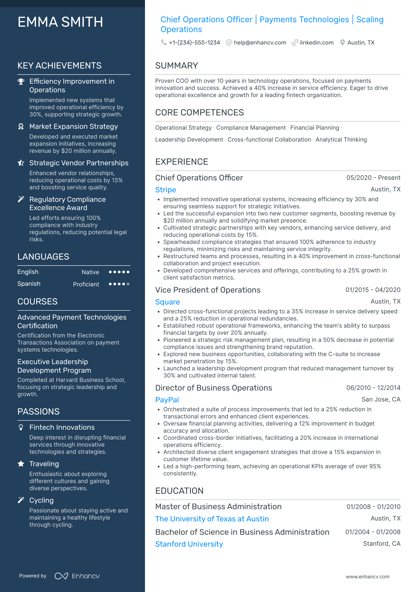 23 Chief Operating Officer (COO) Resume Examples & Guide for 2026