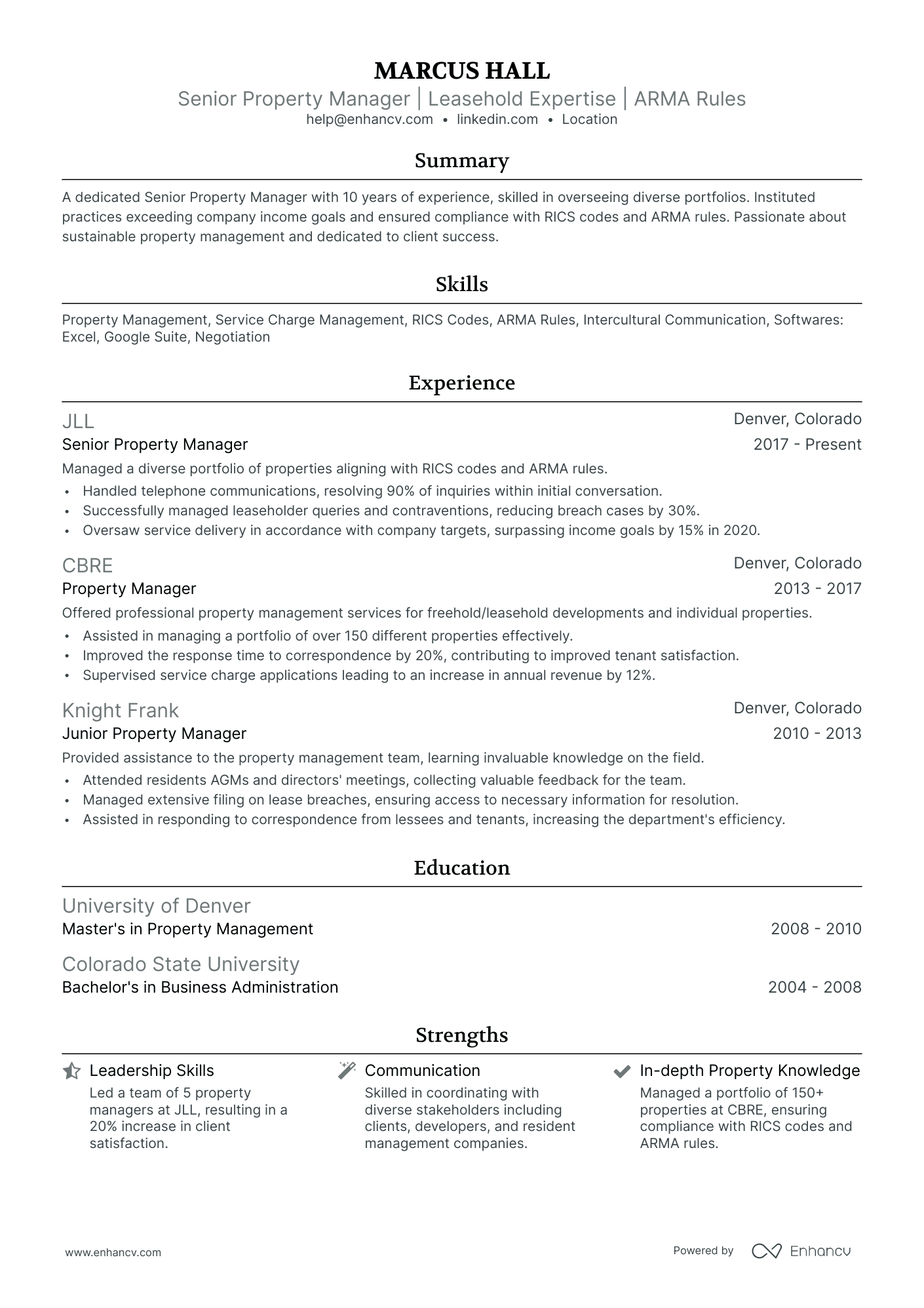 10 Senior Property Manager Resume Examples & Guide for 2026