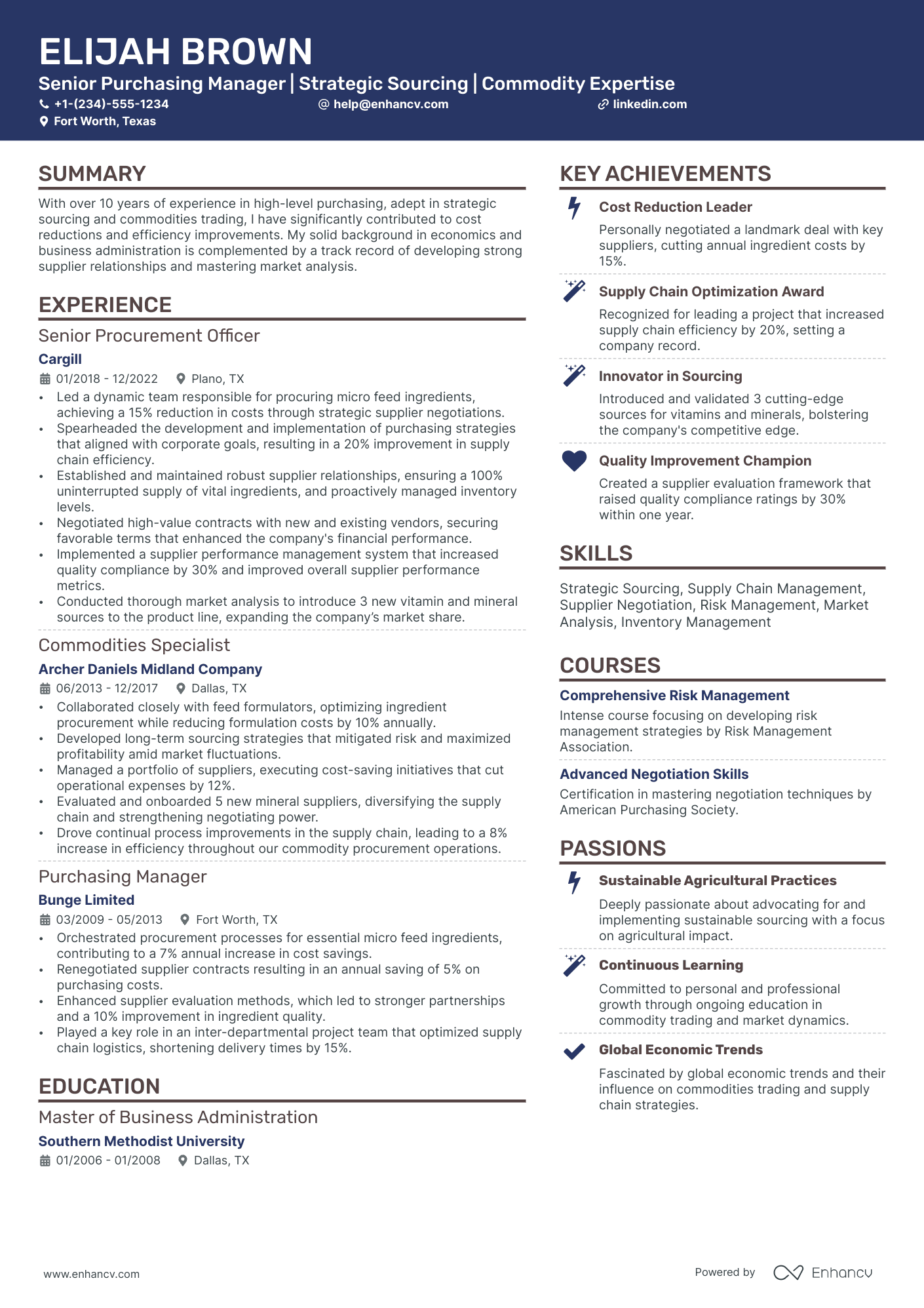 10 Sourcing Manager Resume Examples & Guide for 2025