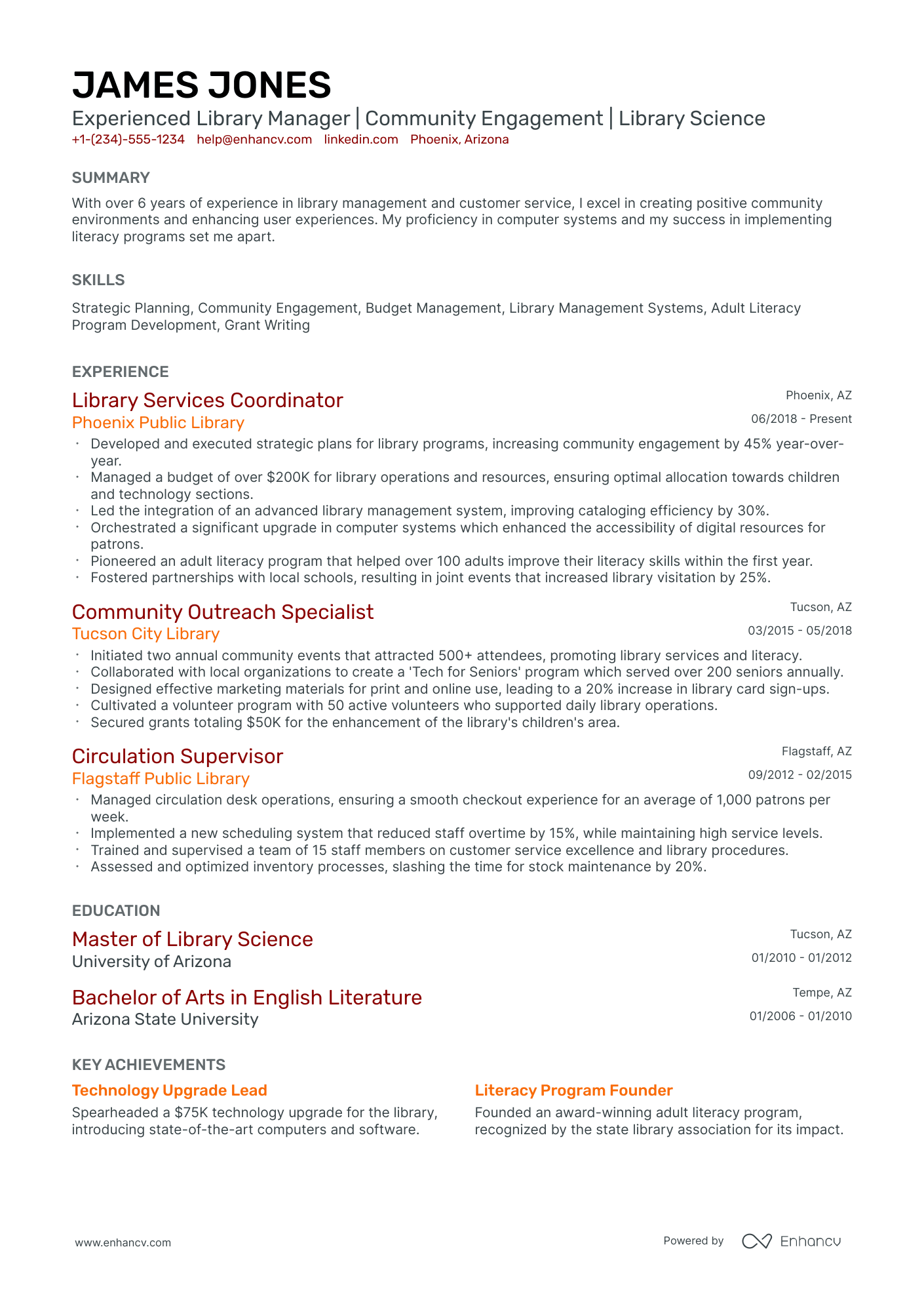 10 Library Director Resume Examples & Guide for 2026