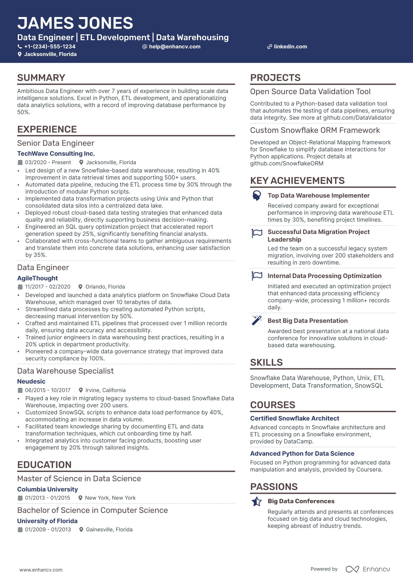 10 Snowflake Developer Resume Examples & Guide for 2026