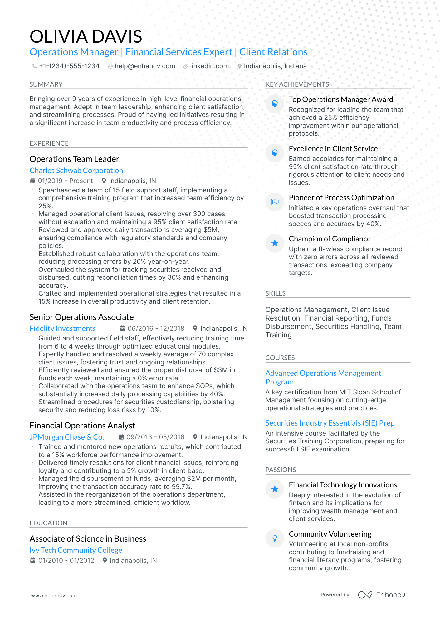10 Assistant Operations Manager Resume Examples & Guide for 2026